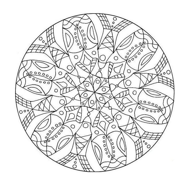 Coloriage de rosace pour enfants - Coloriages de Rosaces à imprimer