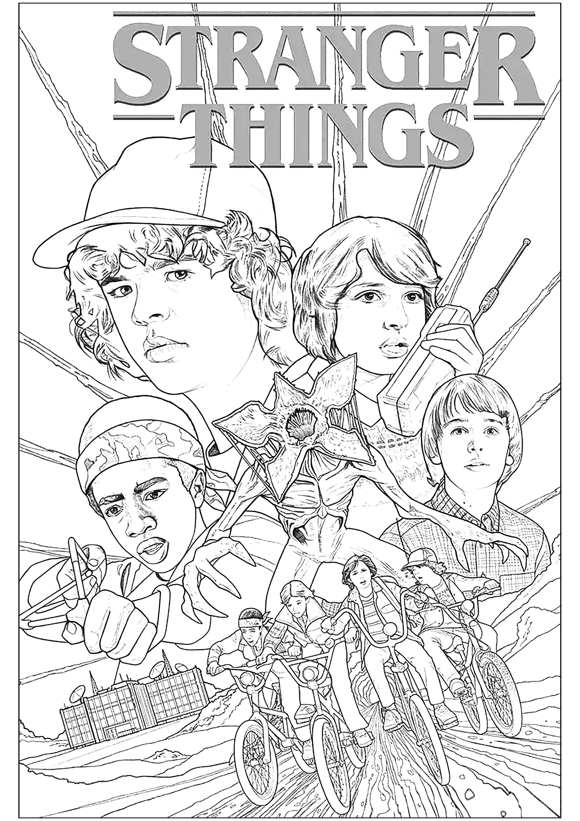 Stranger things - 00003 - Coloriages de Stranger Things à imprimer