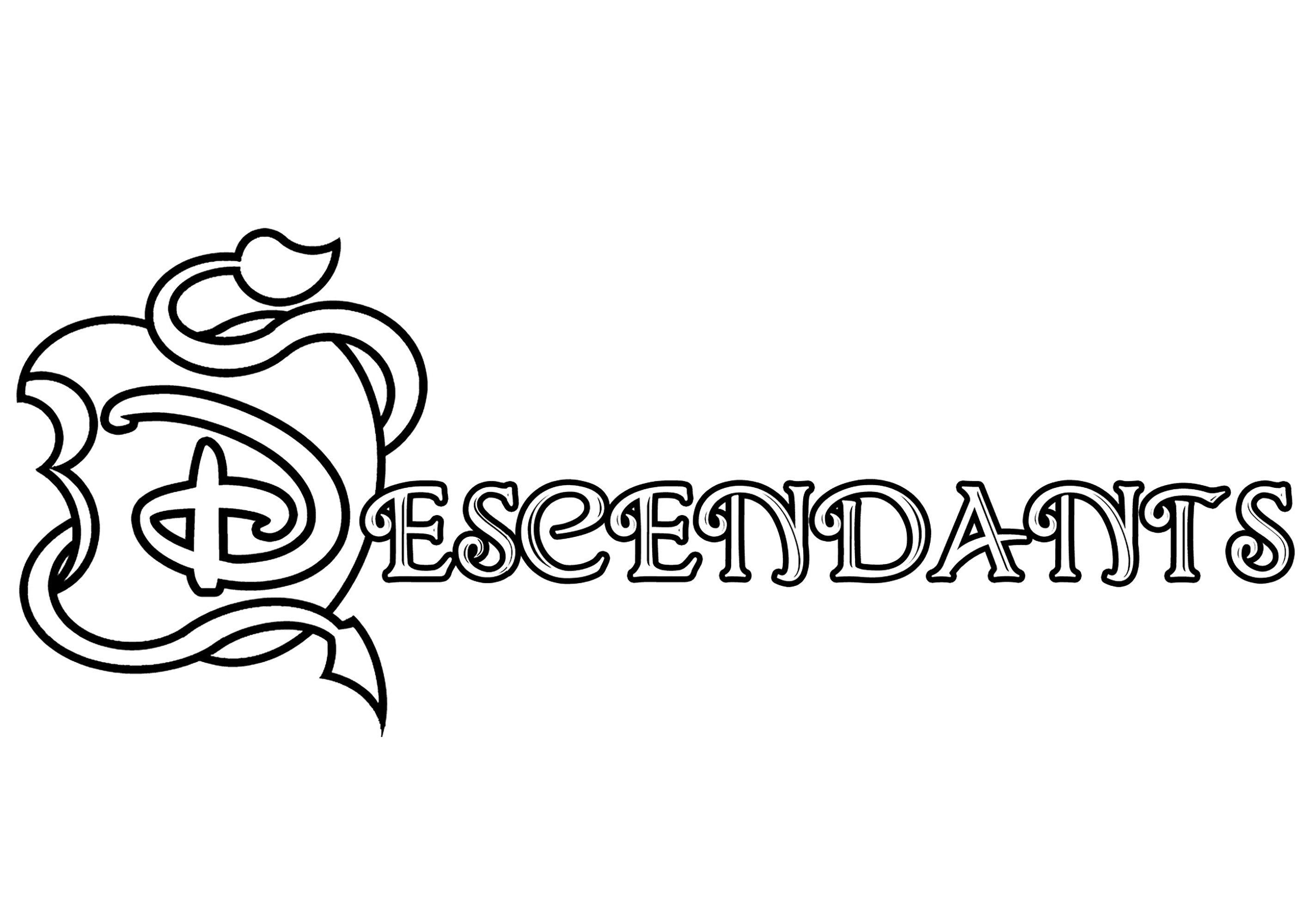 Logo Descendants avec texte - Coloriages de Descendants à imprimer