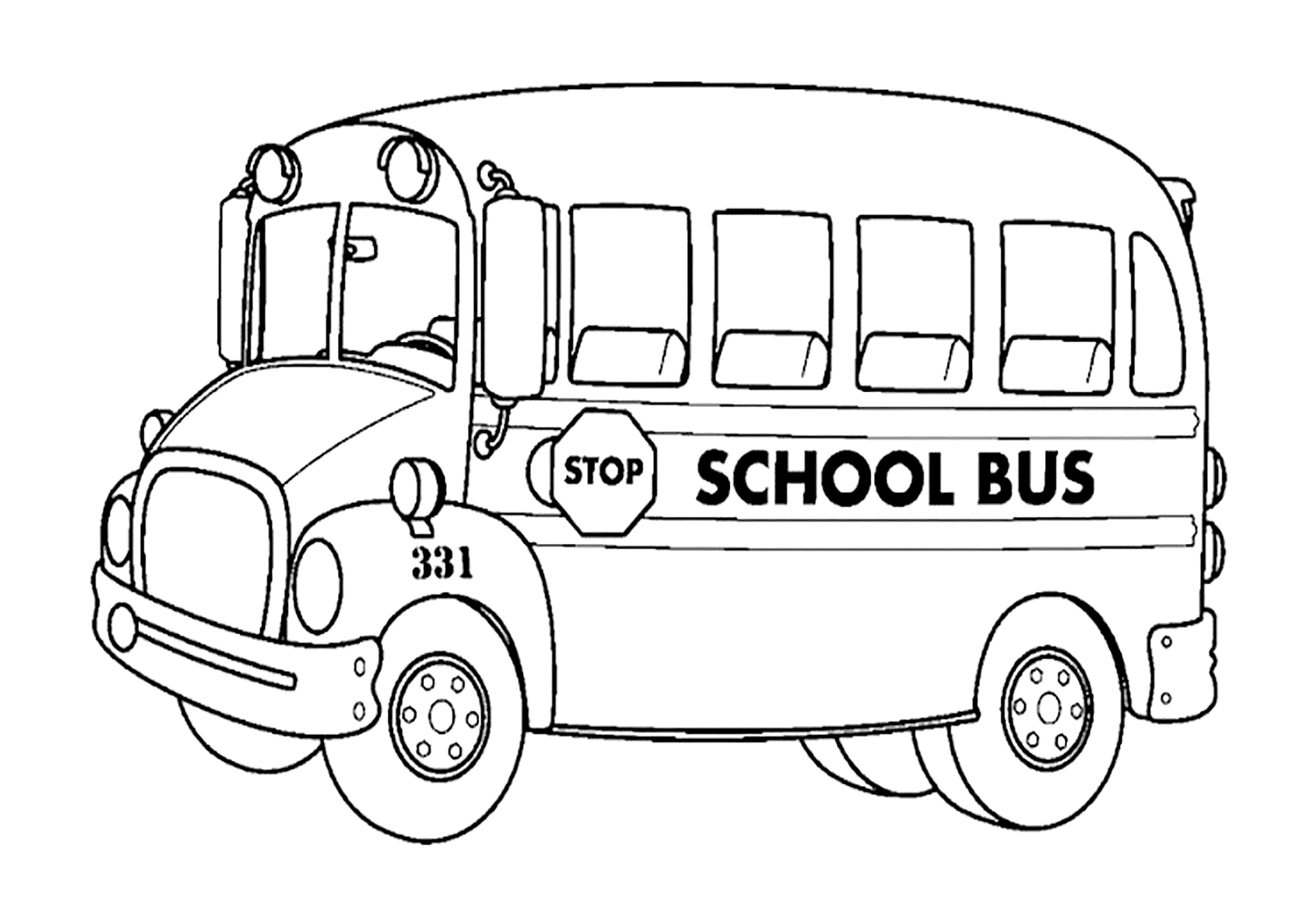 Joli bus scolaire - Coloriages de Transports à imprimer