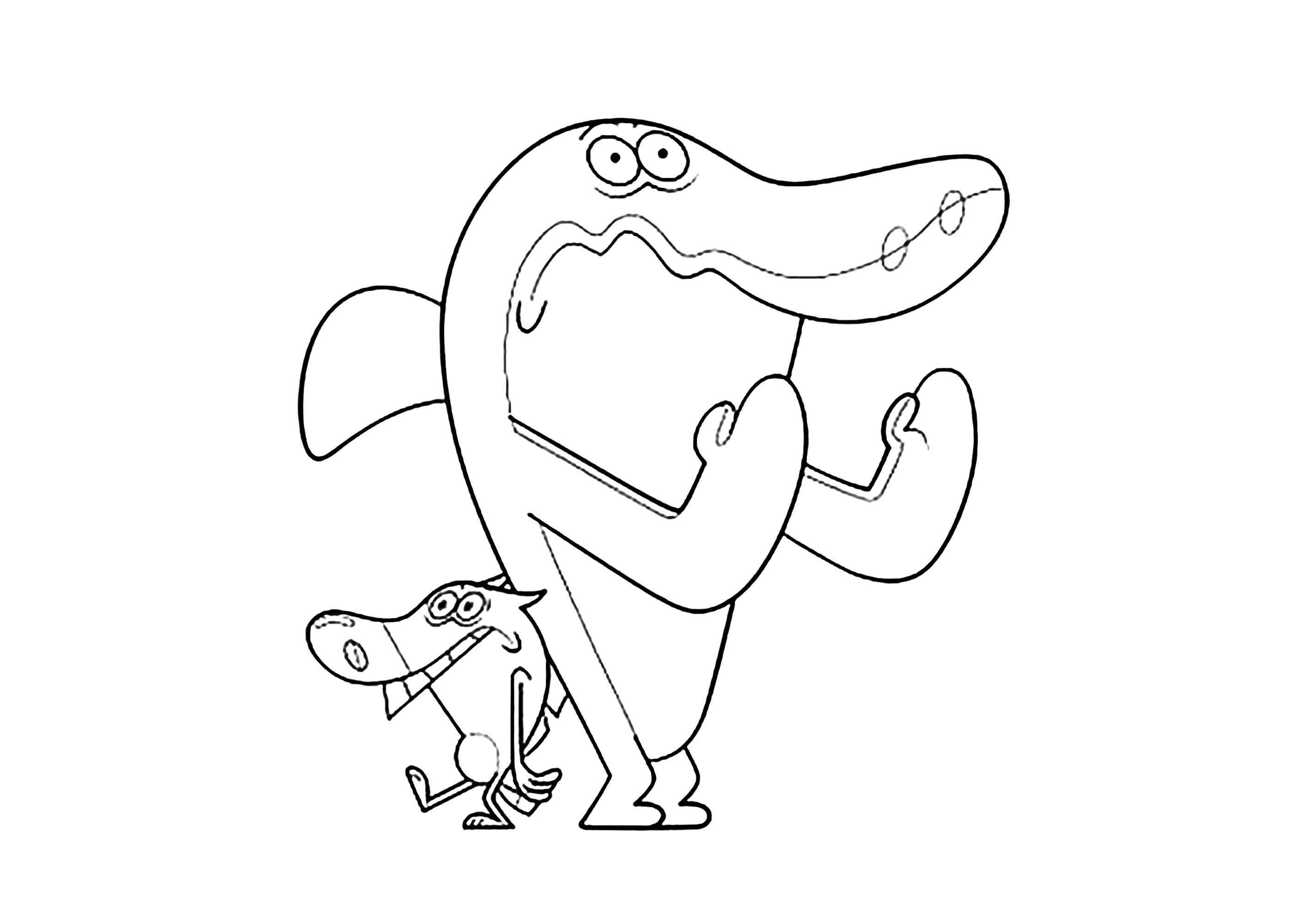 Zig et Sharko prêts à l'action - Coloriages de Zig et Sharko à imprimer