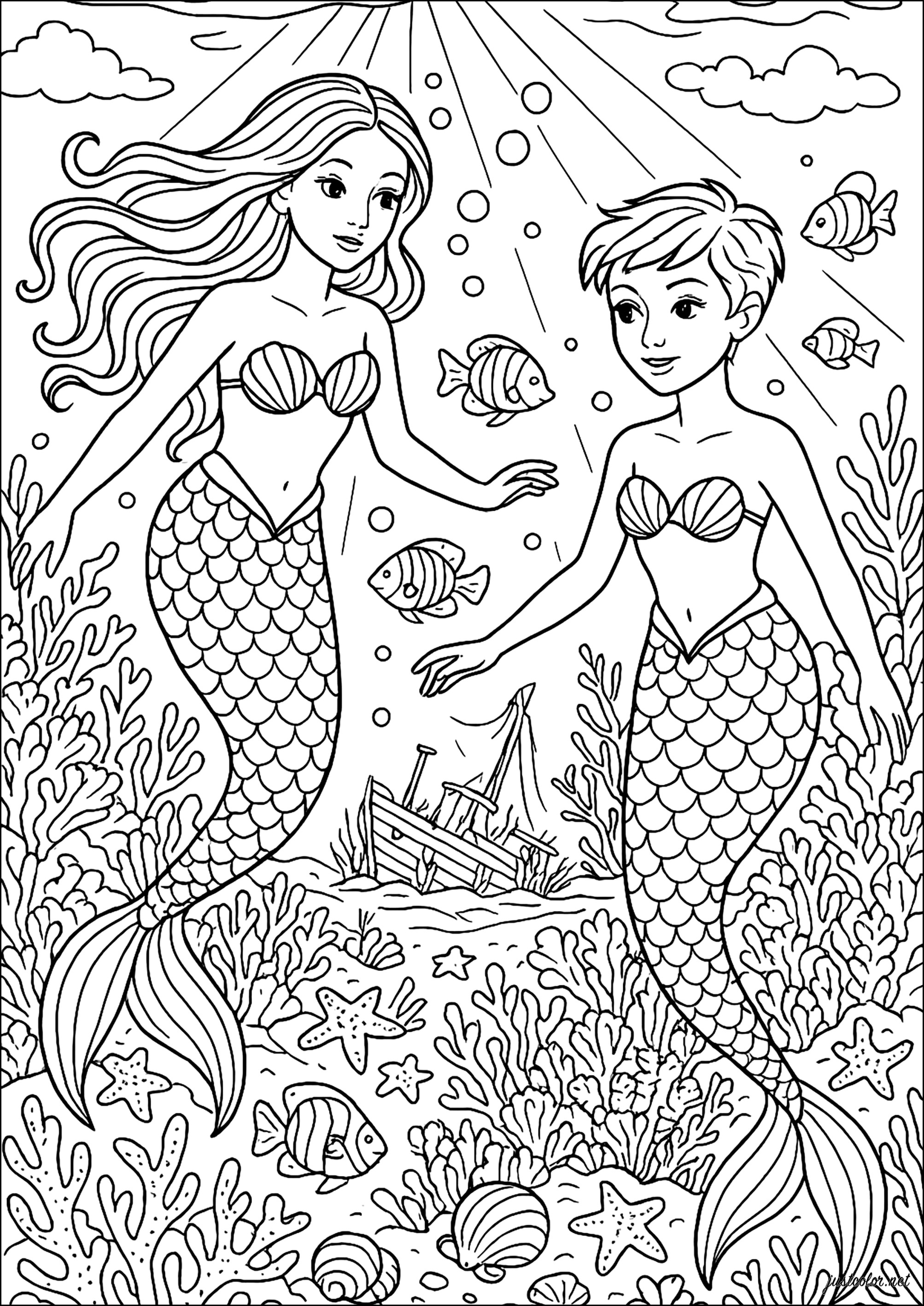 Reino Sirena - Páginas de Sirenas para imprimir