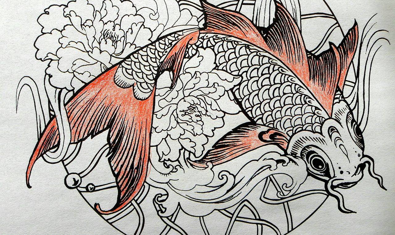 Tutoriel : Mandala carpe koï aux crayons de couleur par Sophie ...