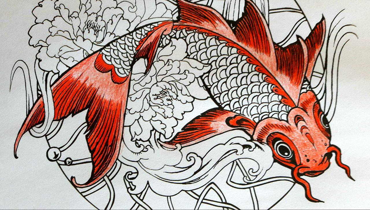 Tutoriel : Mandala carpe koï aux crayons de couleur par Sophie ...