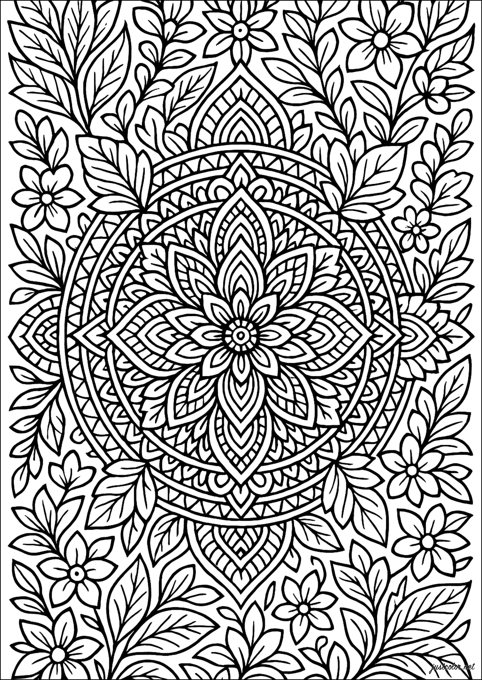 Mandala Zen Géométrique - Coloriages de Mandalas à imprimer pour adultes