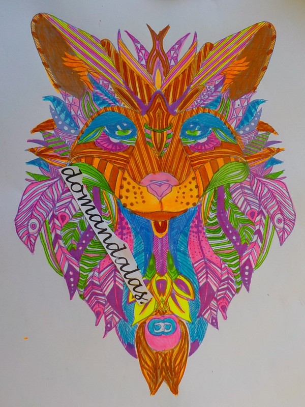 Zentangle wolf krissy - Zentangle Adult Coloring Pages