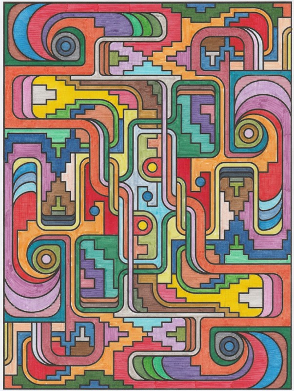 Art deco simple pattern - Art Deco Adult Coloring Pages