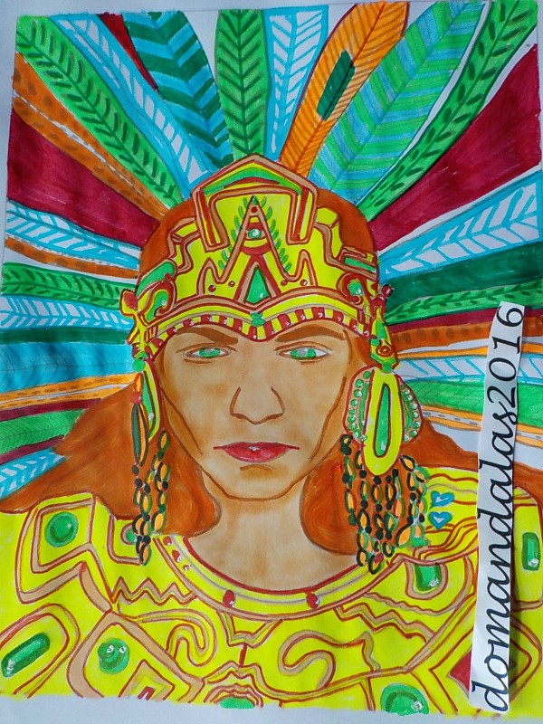 Chief mayan - Mayans & Incas Adult Coloring Pages