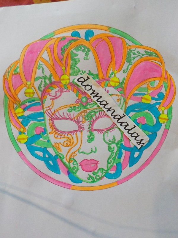 Mandala venice carnival mask - M&alas Adult Coloring Pages