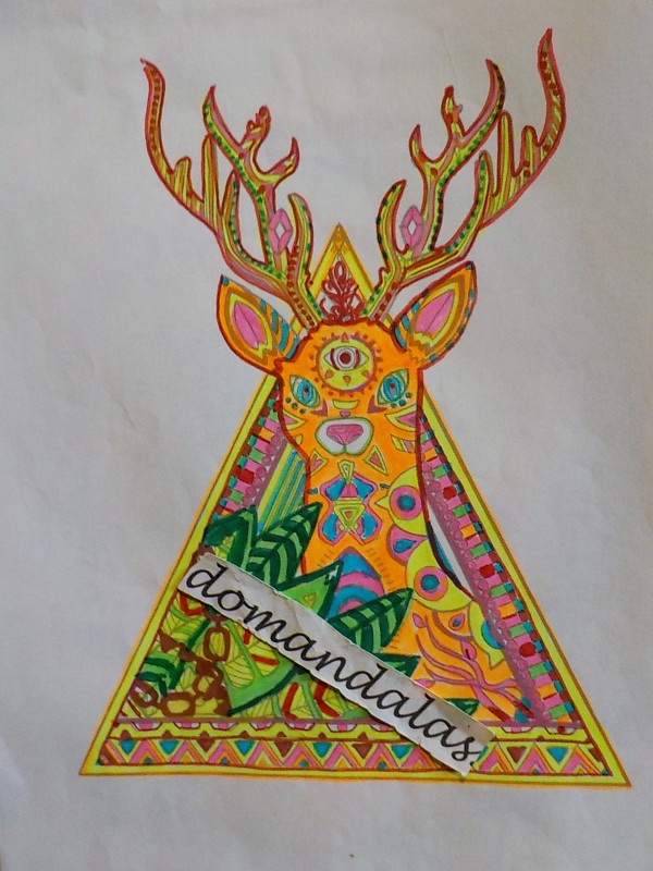 Deer in a triangle - Deers Adult Coloring Pages