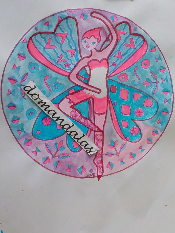 Mandala dancing fairy - M&alas Adult Coloring Pages