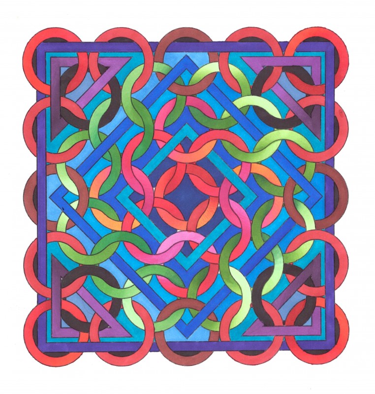 Op art jean larcher 15 - Optical Illusions (Op Art) Adult Coloring Pages