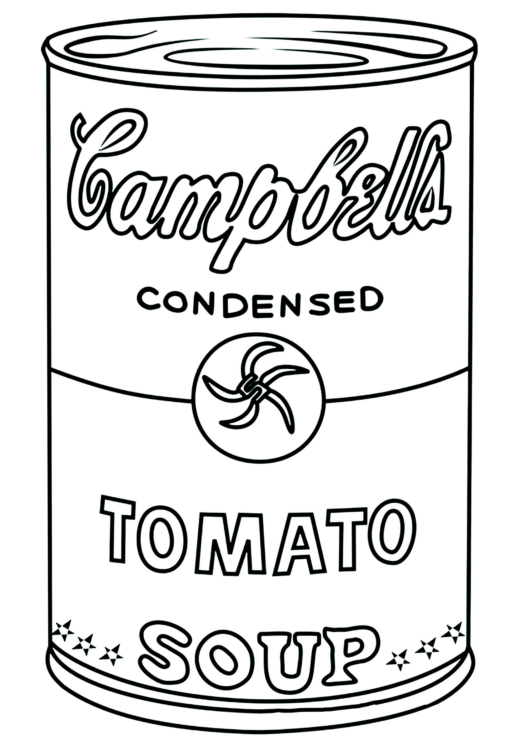 One of Andy Warhol's Campbell's soup jars - Andy Warhol Coloring Pages