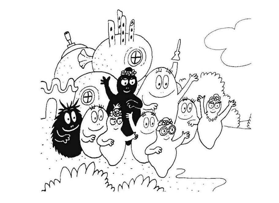 The Barbapapas are happy - Barbapapa Coloring Pages for Kids