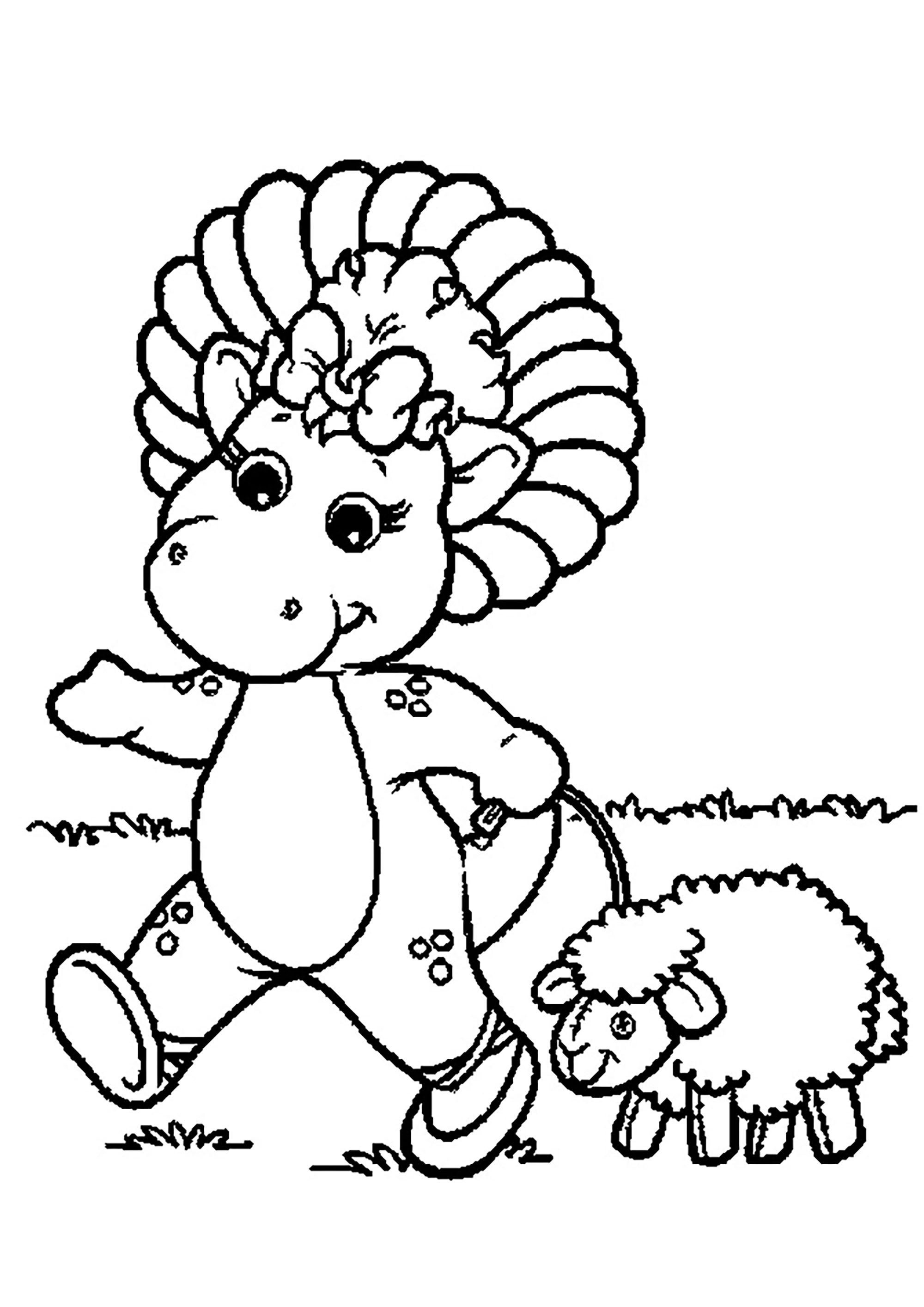 Barney Coloring Bop Jogando Tudodesenhos Sketch Coloring Page