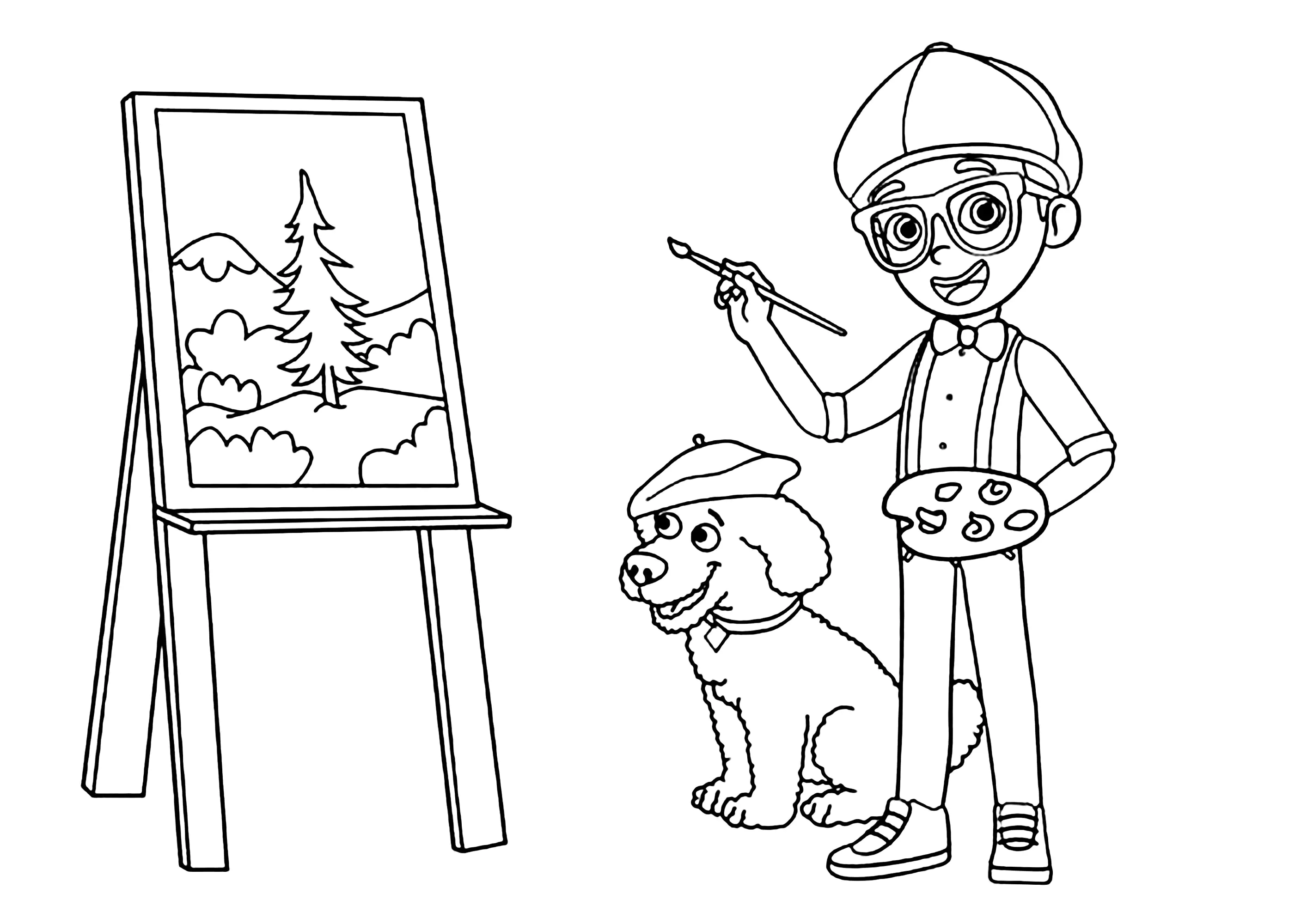 Blippi l'artiste - Blippi Coloring Pages