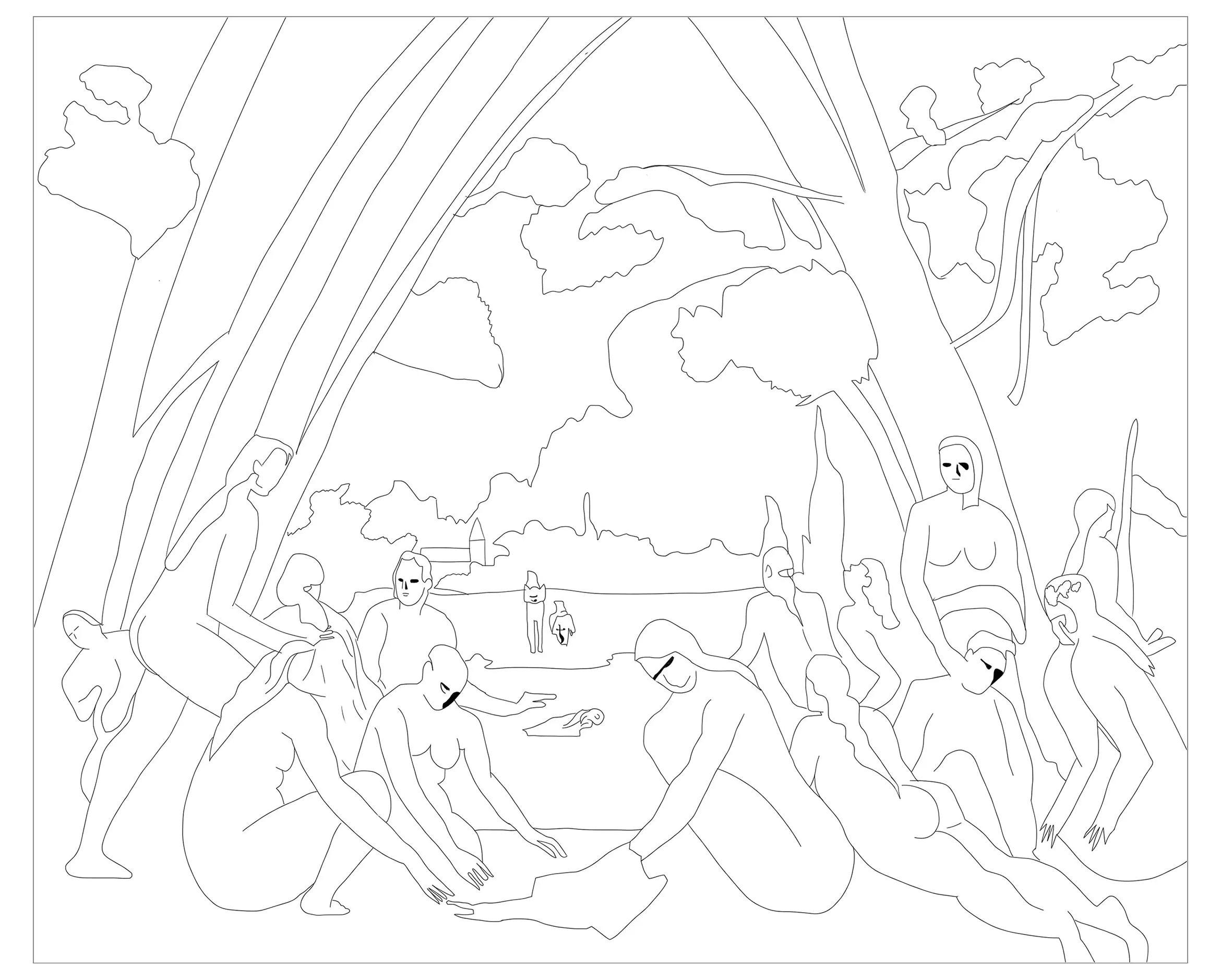 Coloring of Cézanne to print for free - Paul Cezanne Coloring Pages