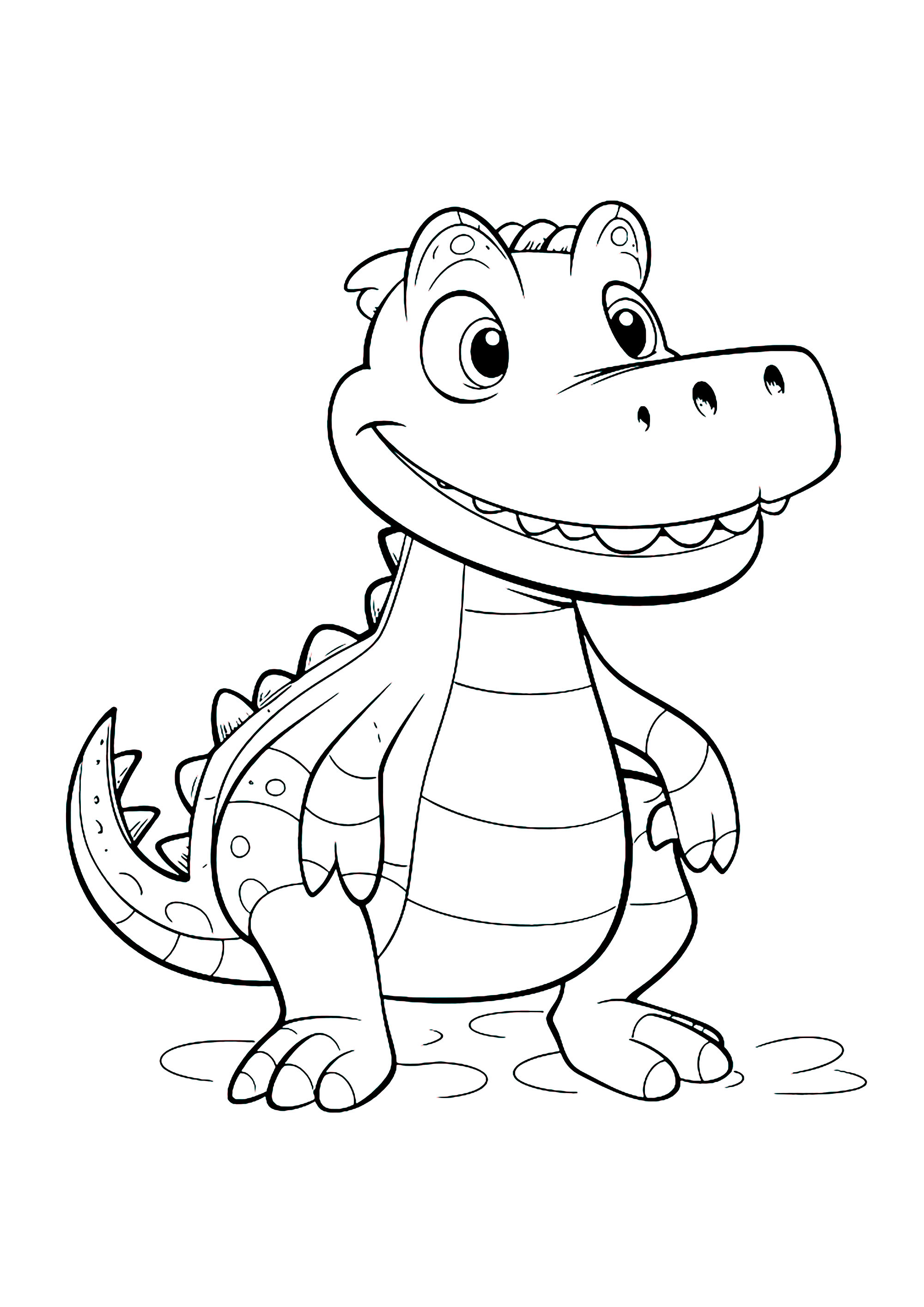 Smiling crocodile - Crocodile Coloring Pages