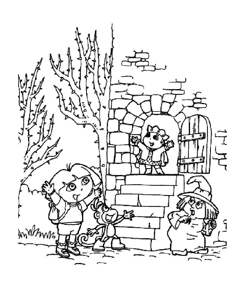 dora coloring pages halloween goblin