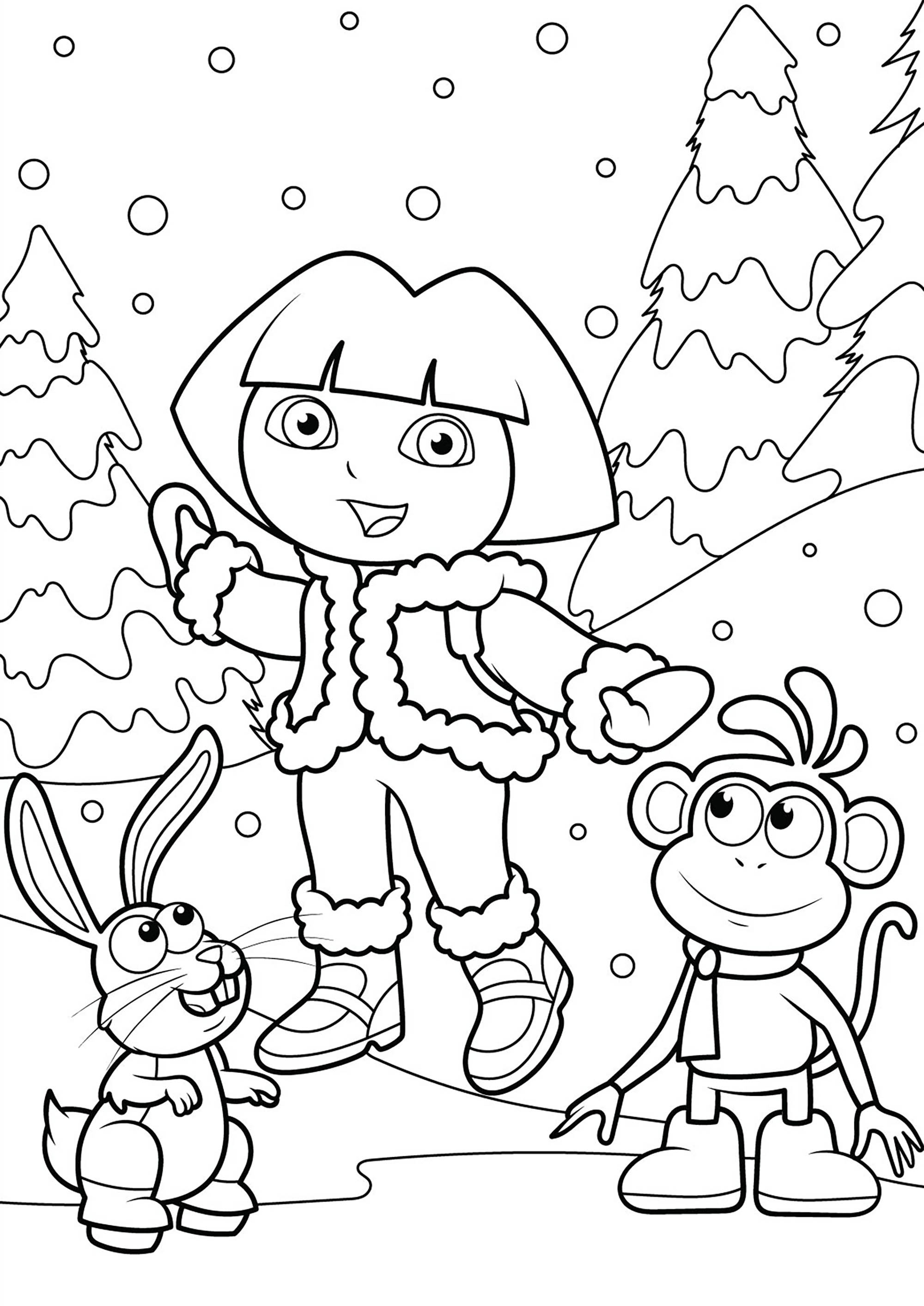 printable dora and friends coloring pages
