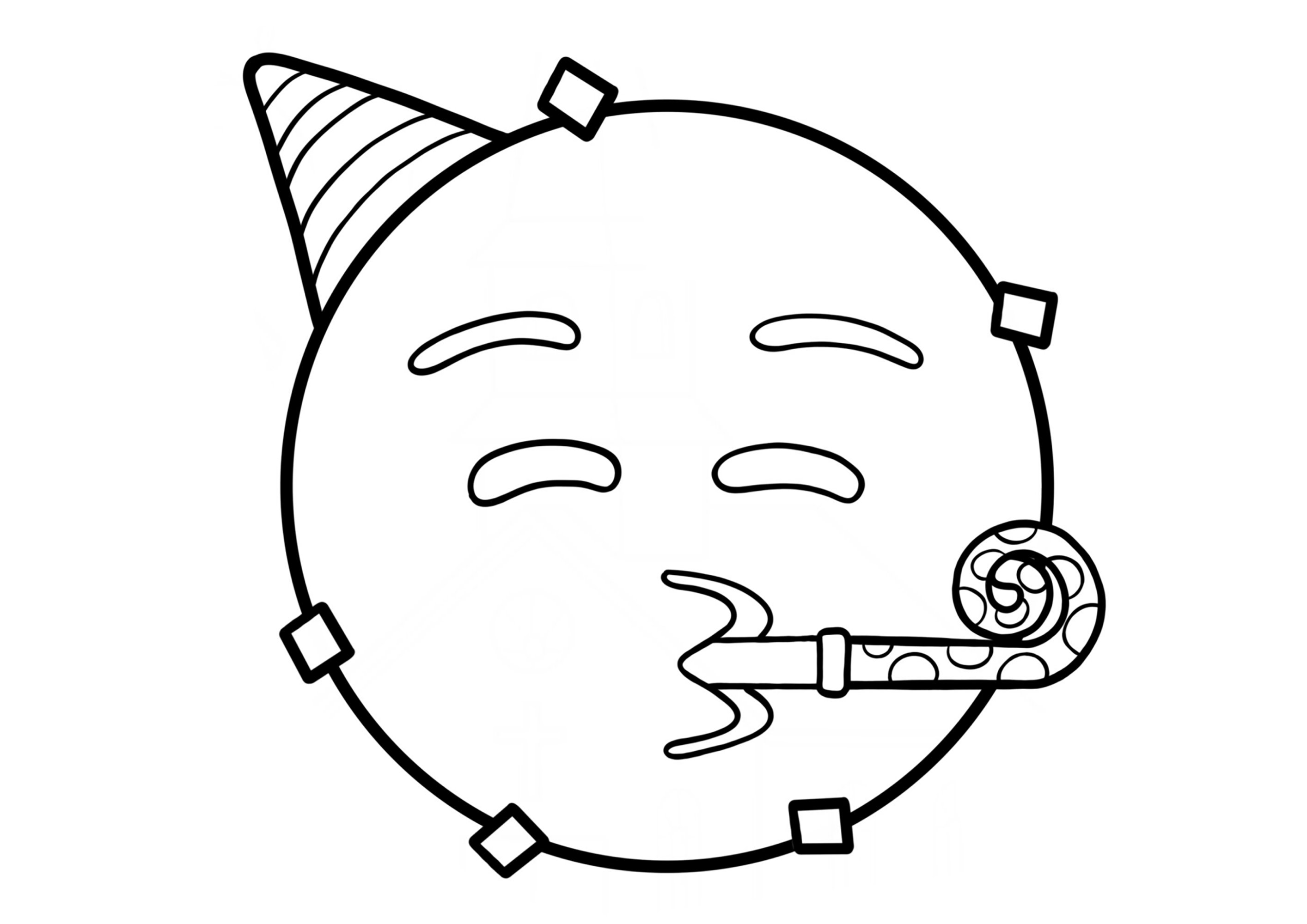 Festive emoji - Emoji Coloring Pages