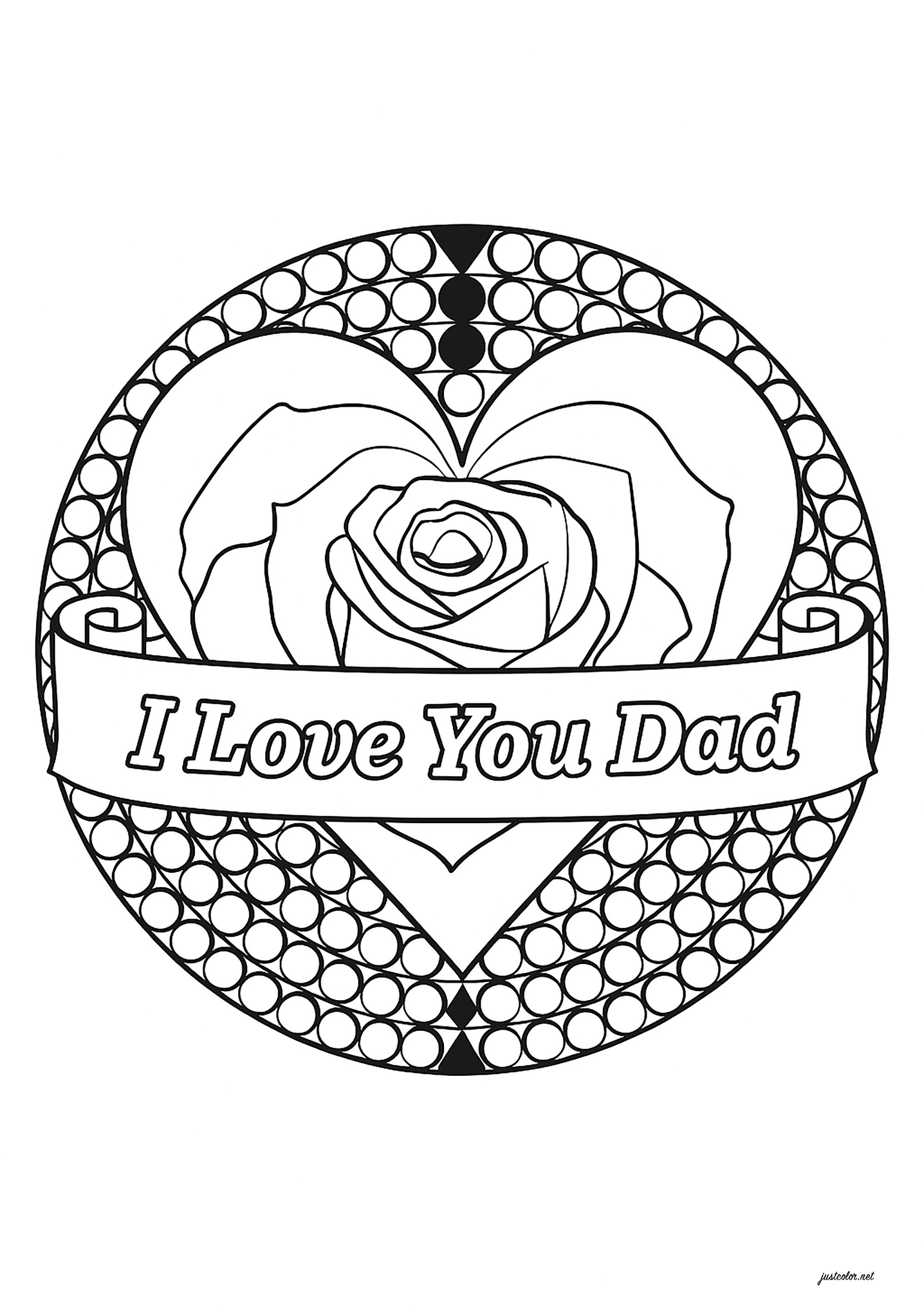 A beautiful flower for Father's Day - Father's day Coloring Pages