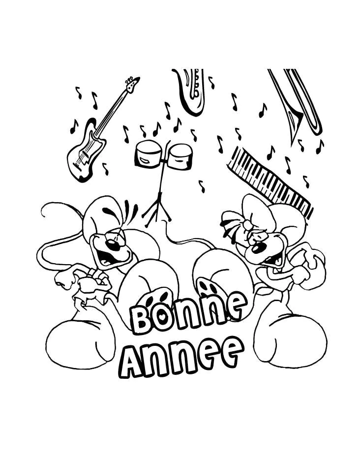 New Year coloring page - Happy New Year for kids - Happy New Year ...