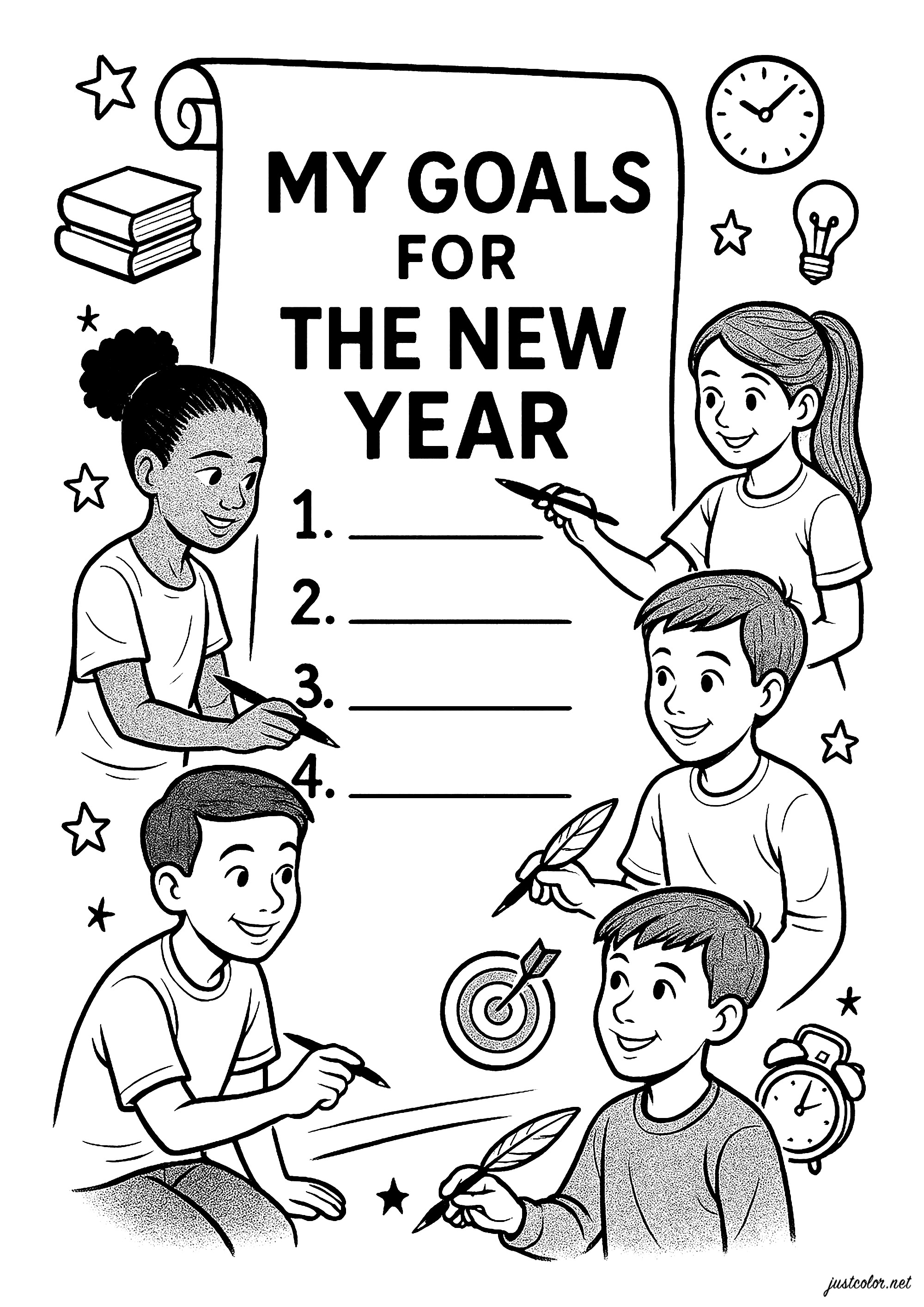 Together to make our dreams come true - Happy New Year Coloring Pages ...
