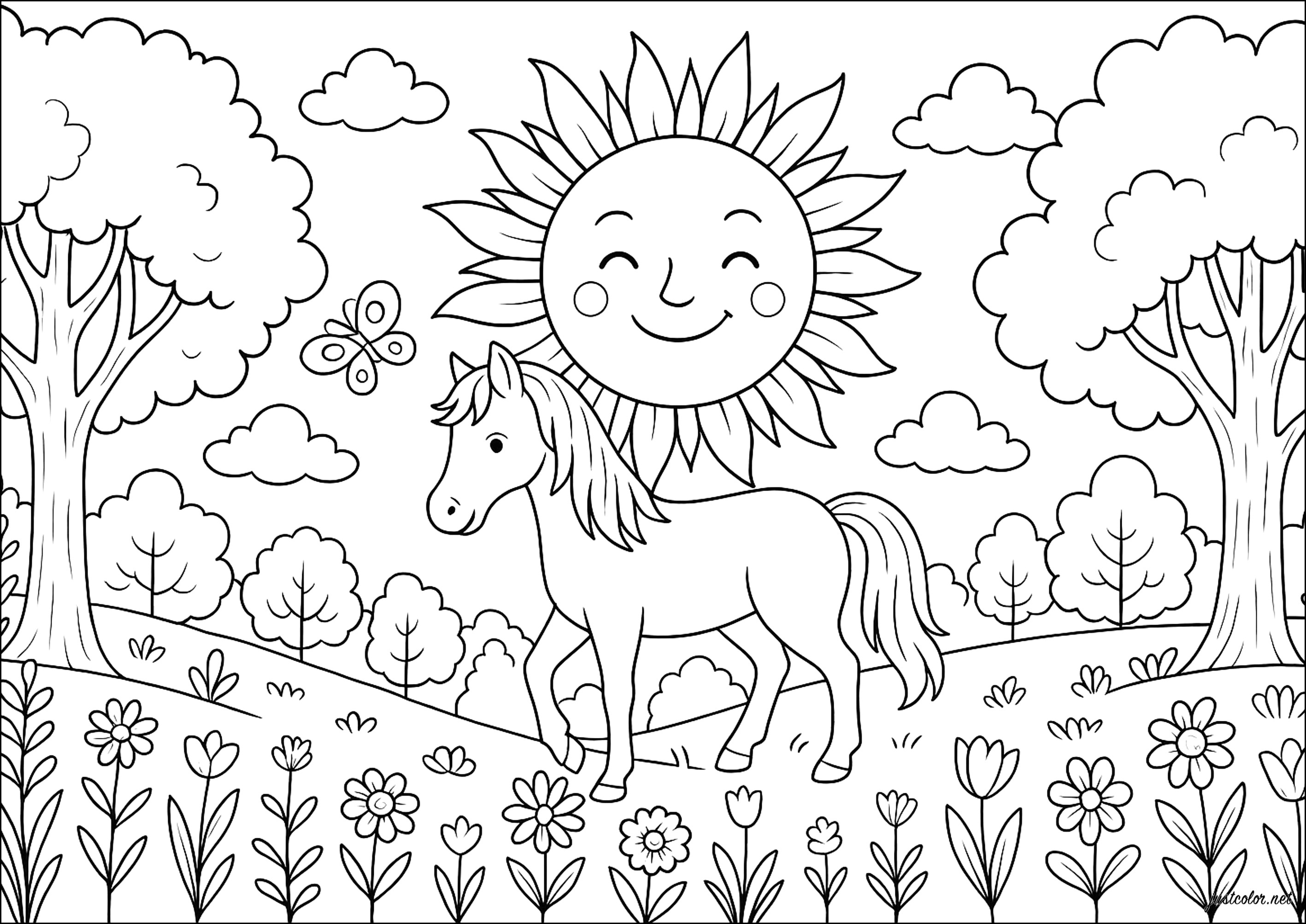 horse camp coloring pages