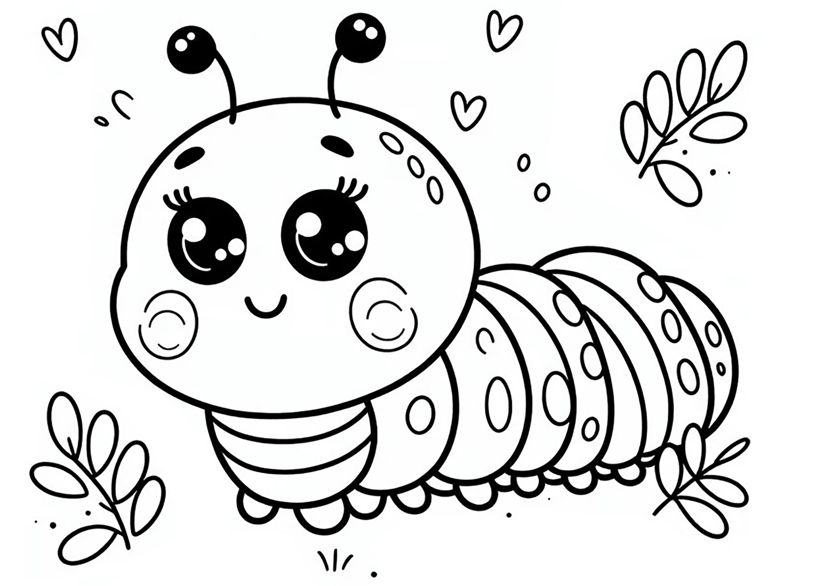 Thick-lined caterpillar - Insects Coloring Pages