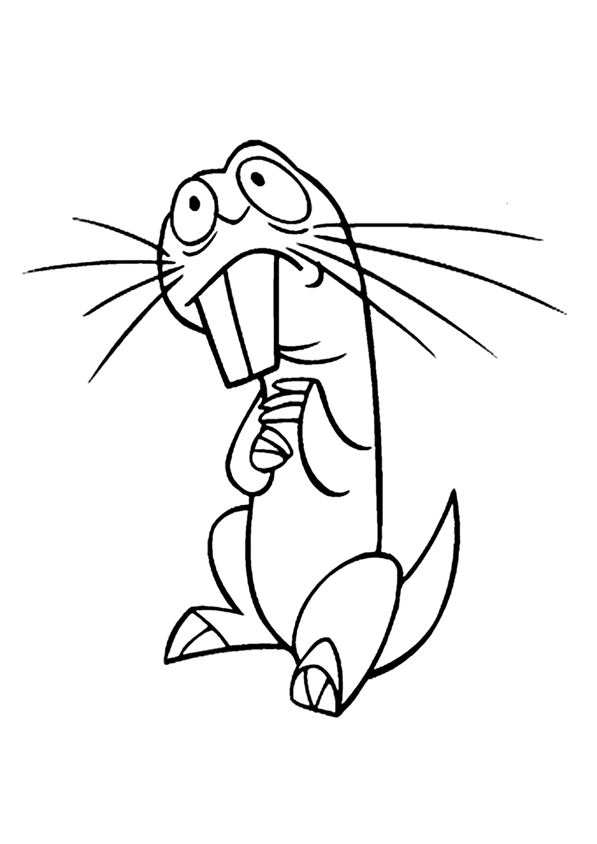 Rufus is very scared - Kim Possible Coloring Pages