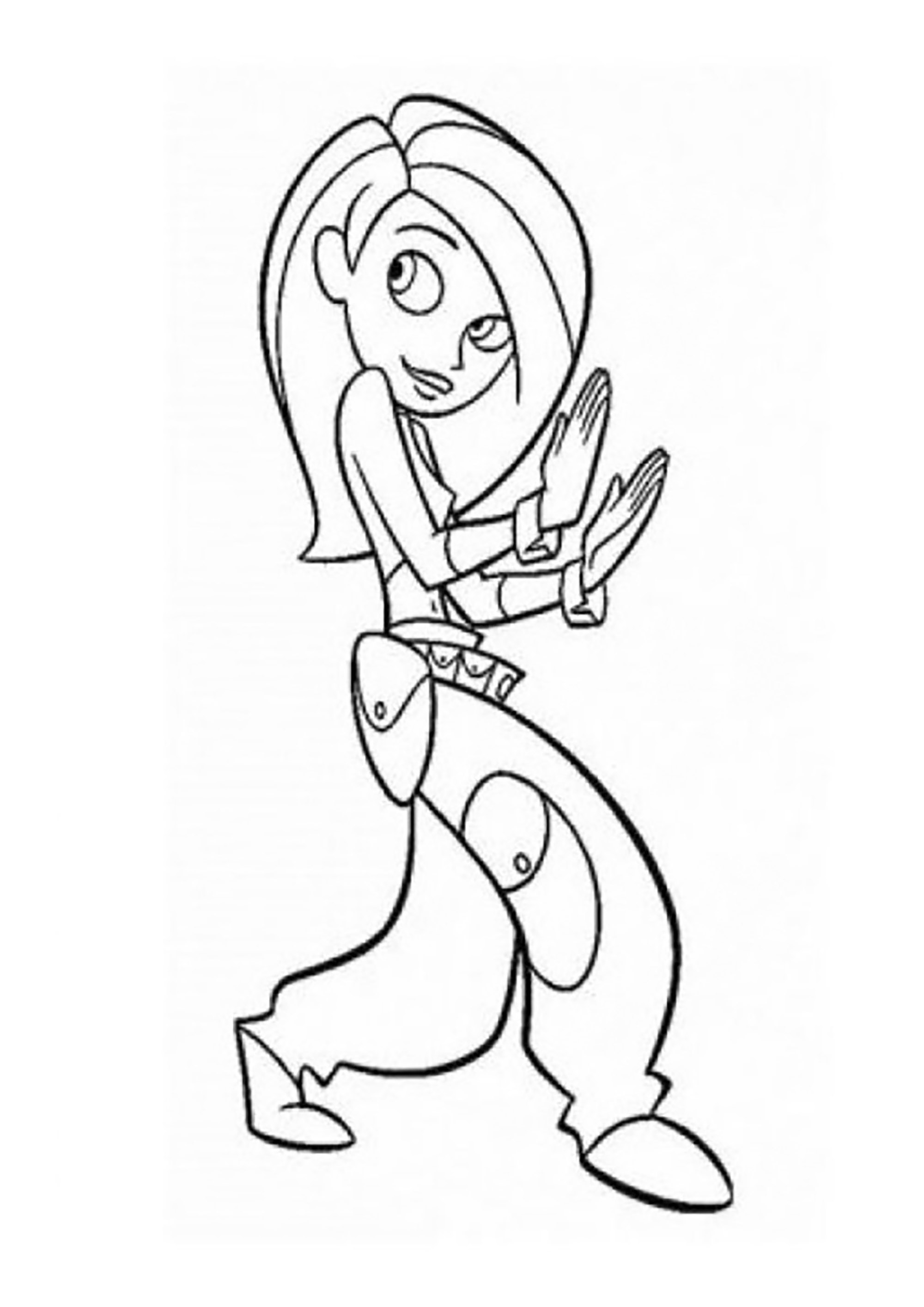 Kim possible free to color for kids - Kim Possible Coloring Pages for Kids