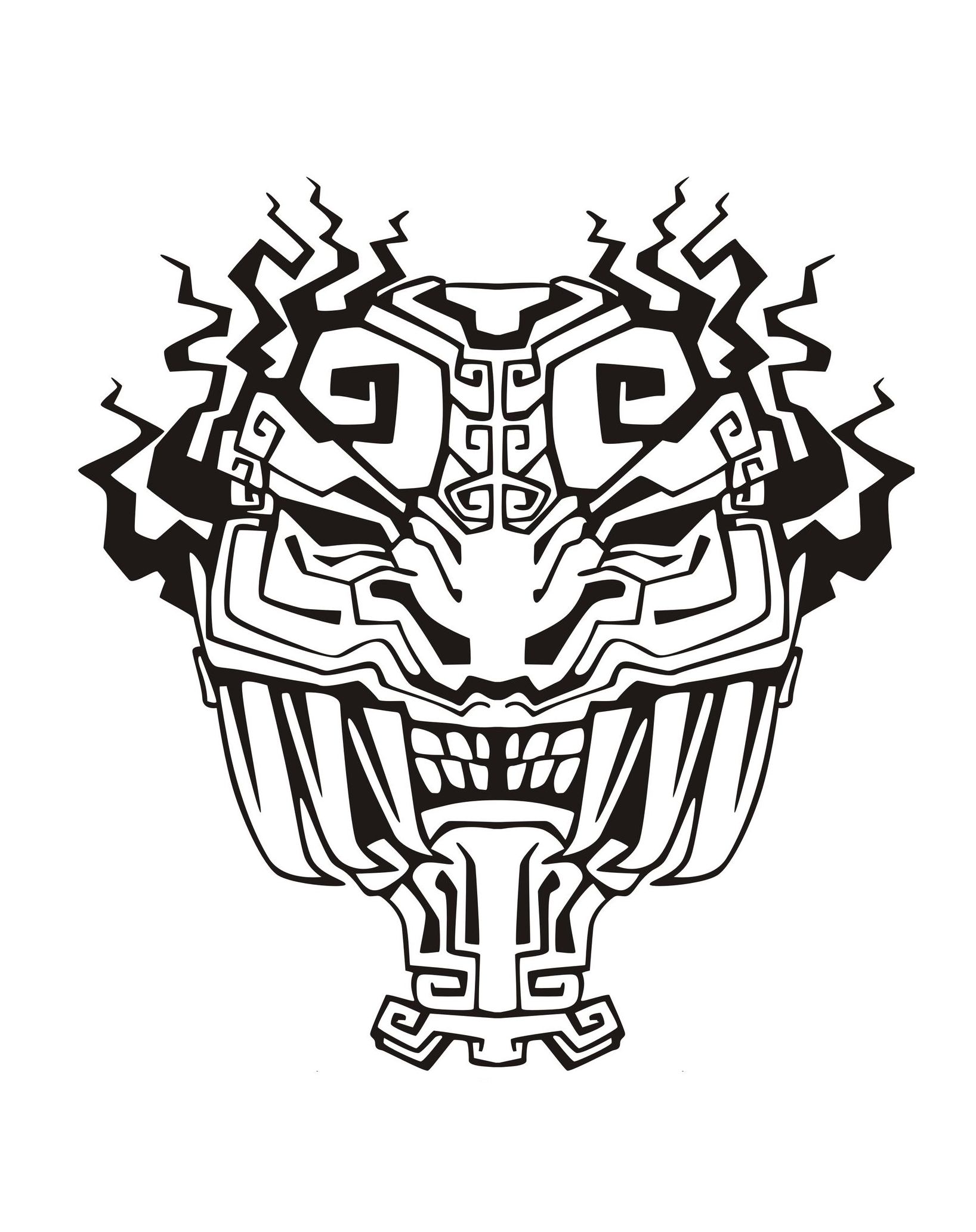 Mayan Mask Drawing