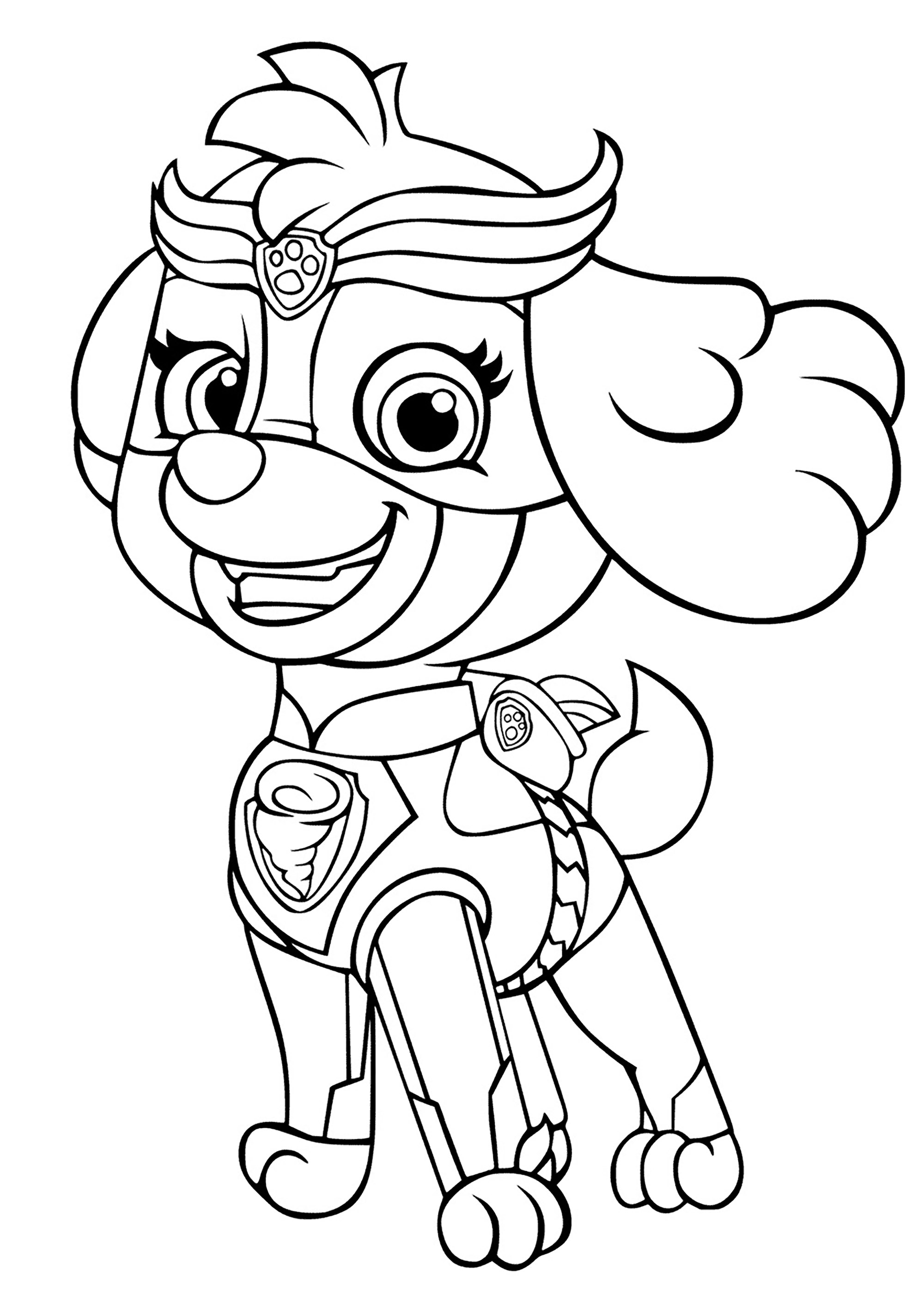 Skye - Paw Patrol: Mighty Pups Coloring Pages