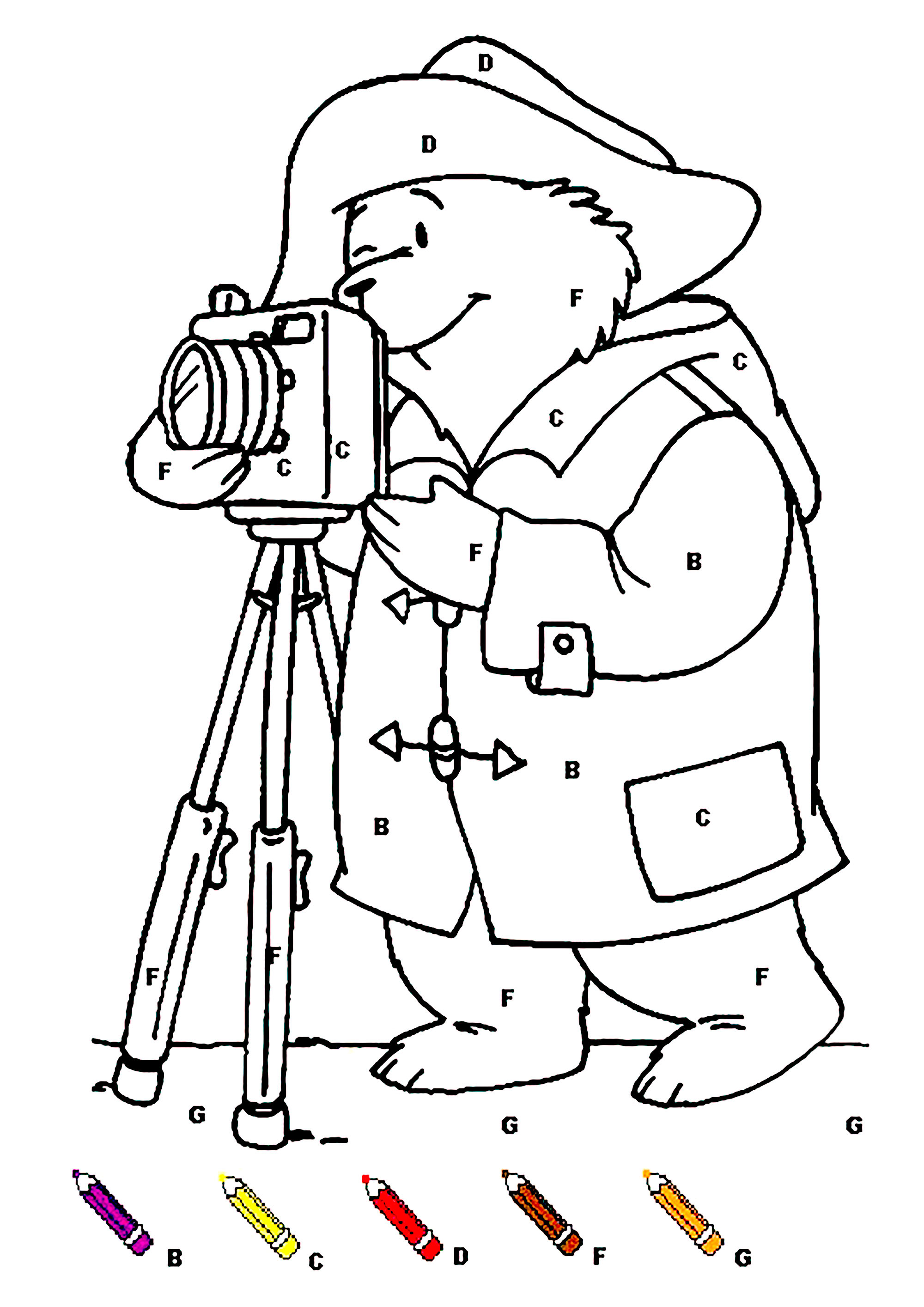 Paddington bear to color for kids - Paddington Bear Coloring Pages