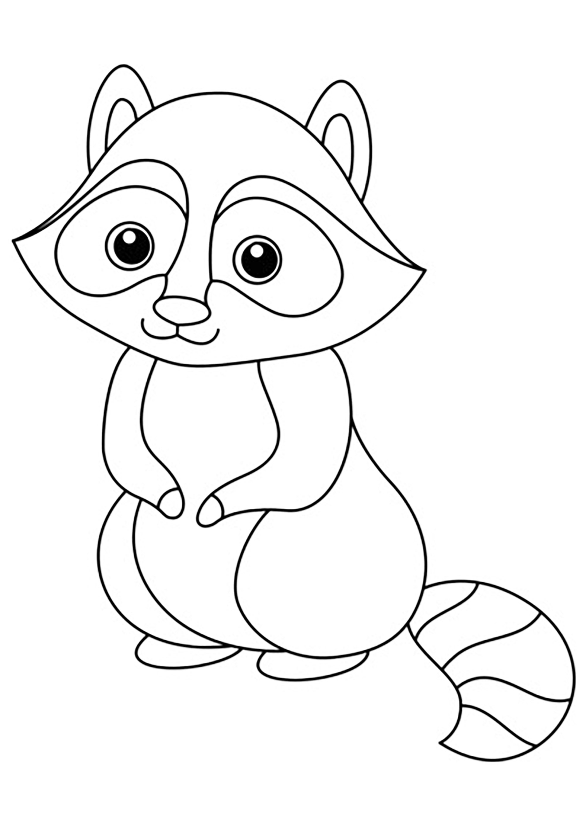 Very simple raccoon coloring - Raccoon Coloring Pages