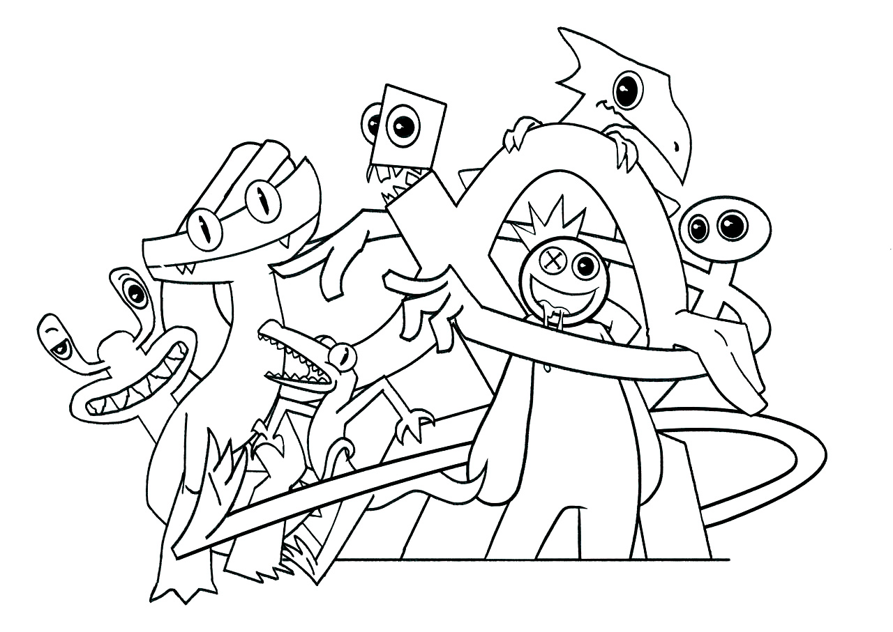 blue coloring sheet rainbow friends