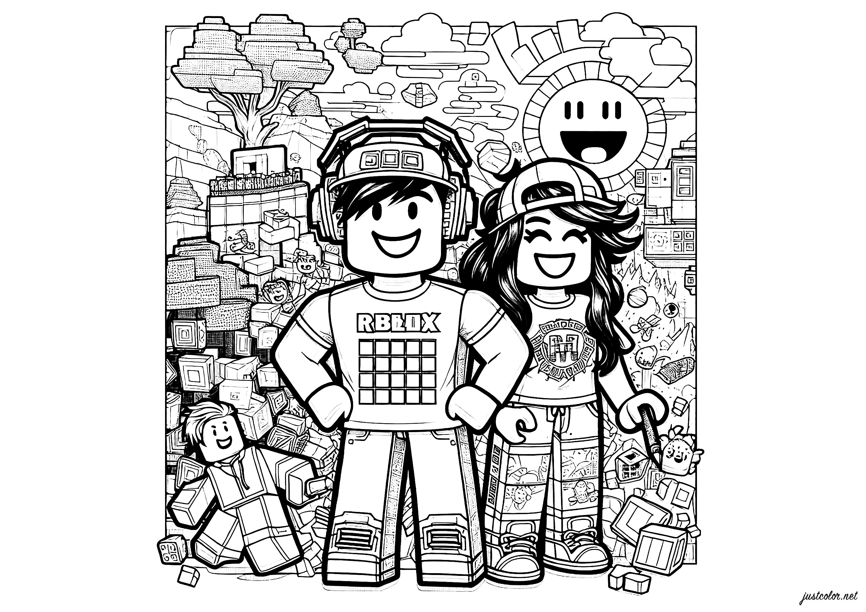 Adventures in a virtual world - Roblox Coloring Pages