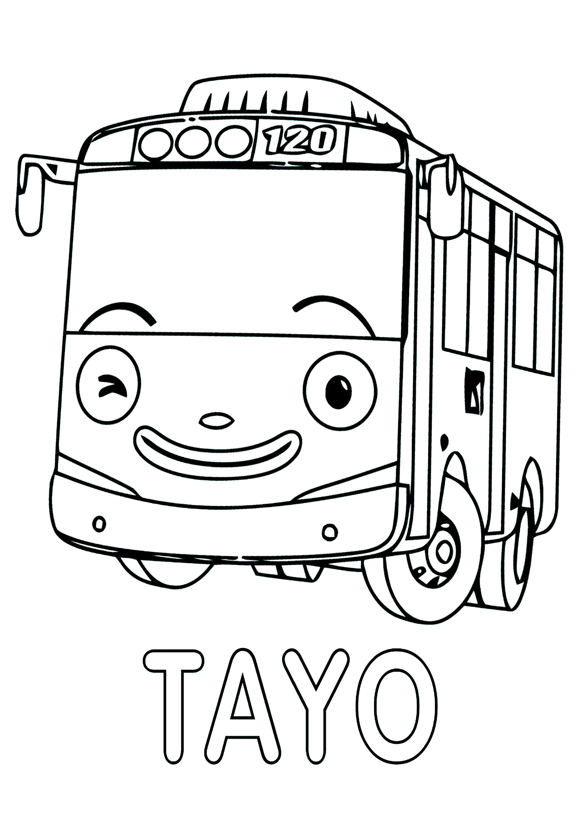 Tayo the pretty bus - Tayo the Little Bus Coloring Pages