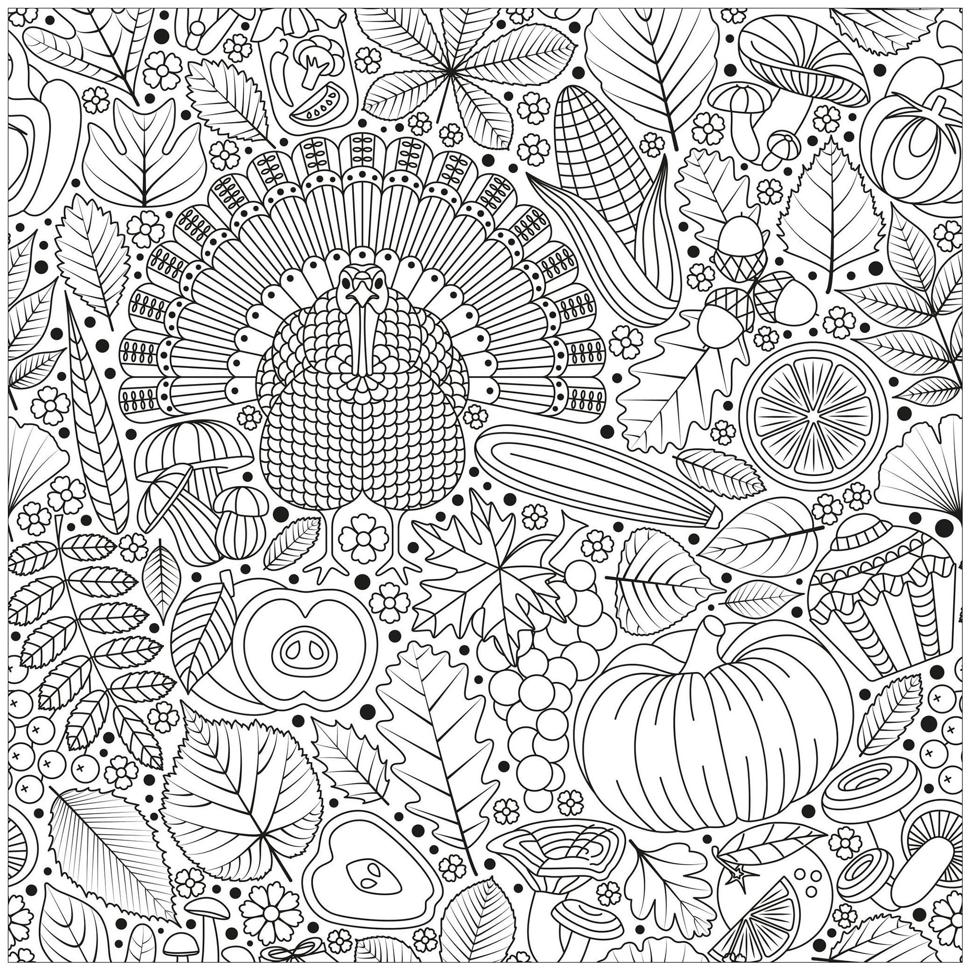 Thanksgiving Image To Download And Color Thanksgiving Kids Coloring Pages