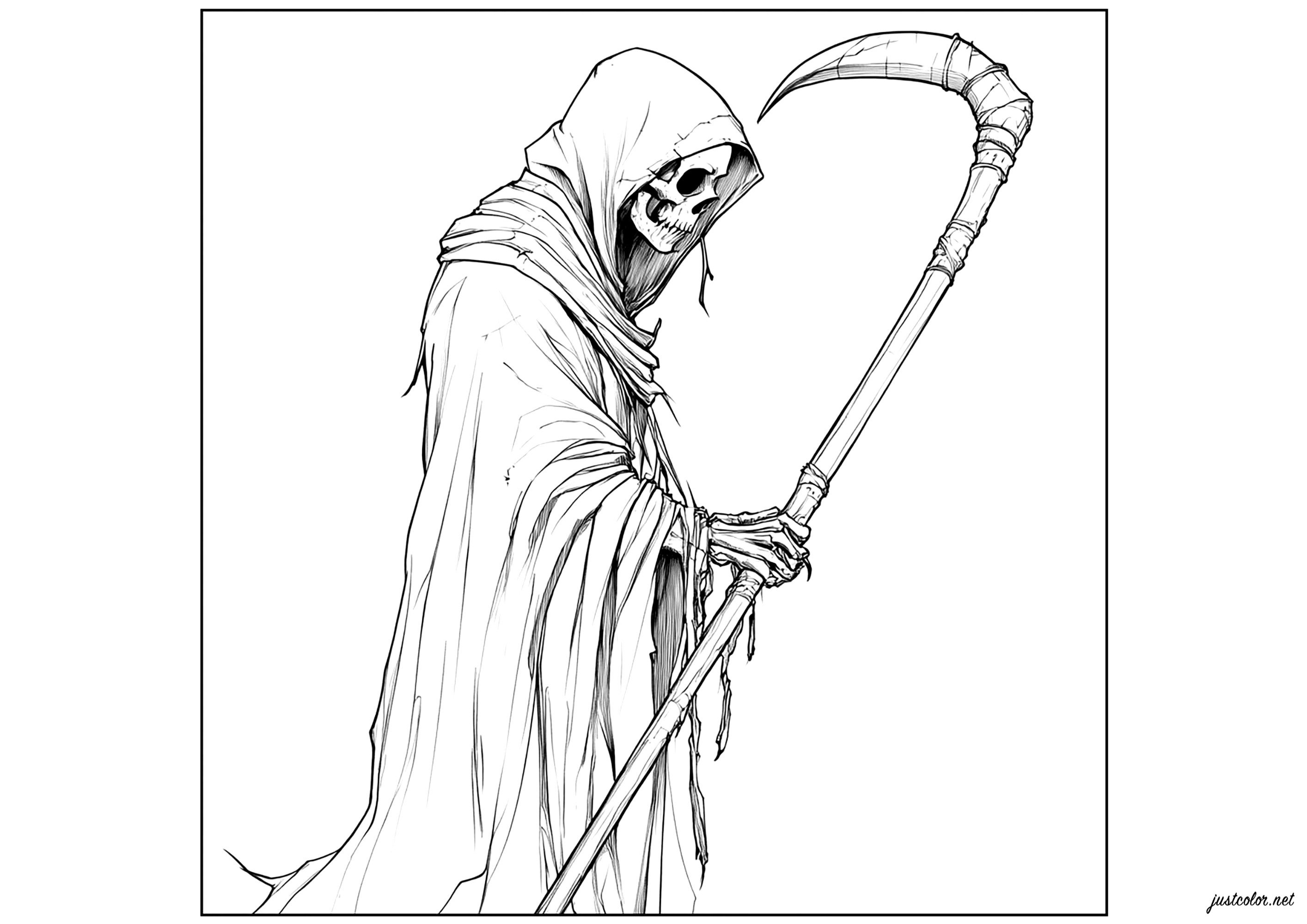 The Silent Reaper - The Grim Reaper Coloring Pages