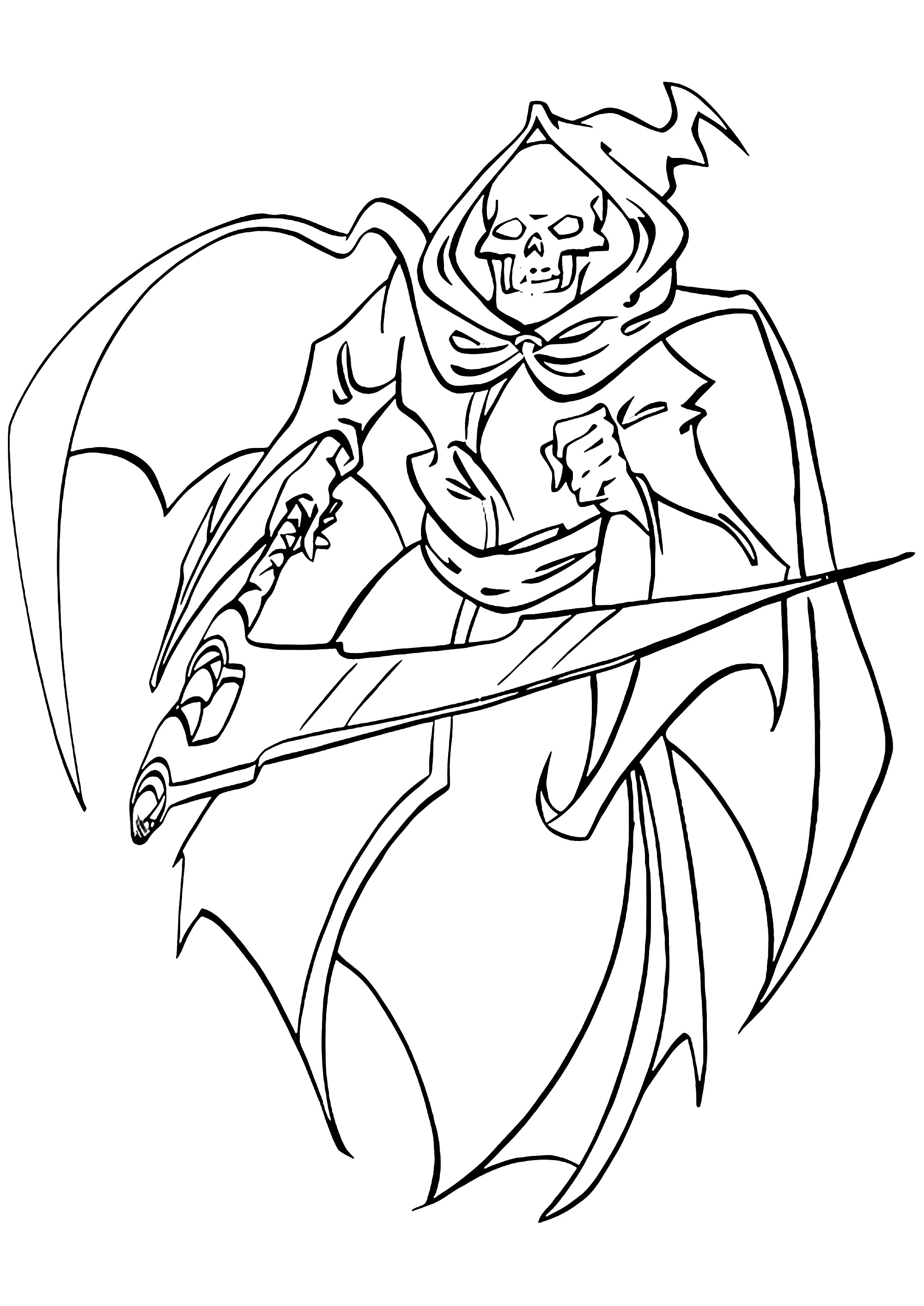 The grim reaper to print for free - The Grim Reaper Coloring Pages for Kids