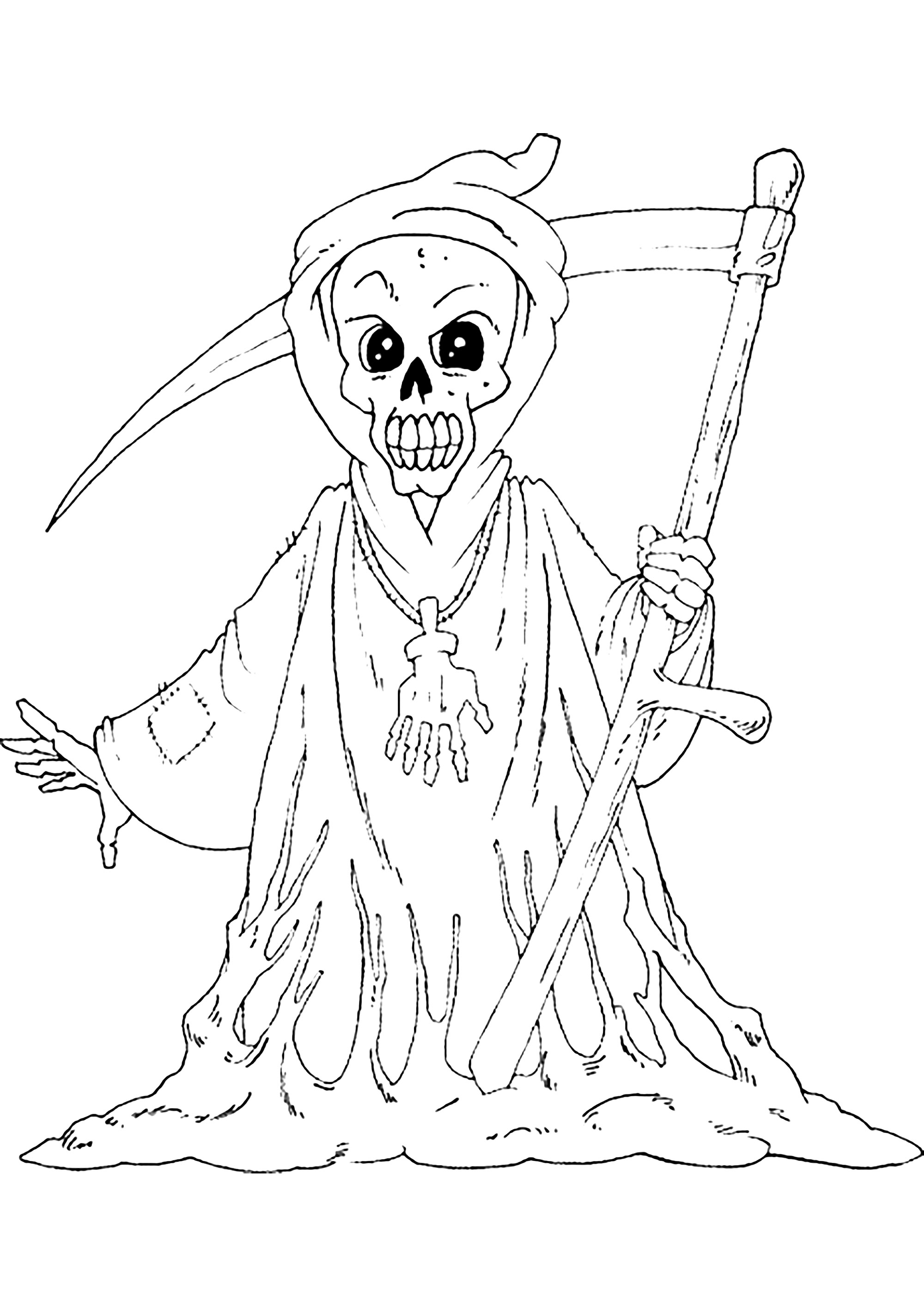 The grim reaper to download - The Grim Reaper Coloring Pages for Kids