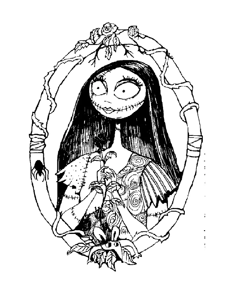 nightmare before christmas jack and sally coloring pages