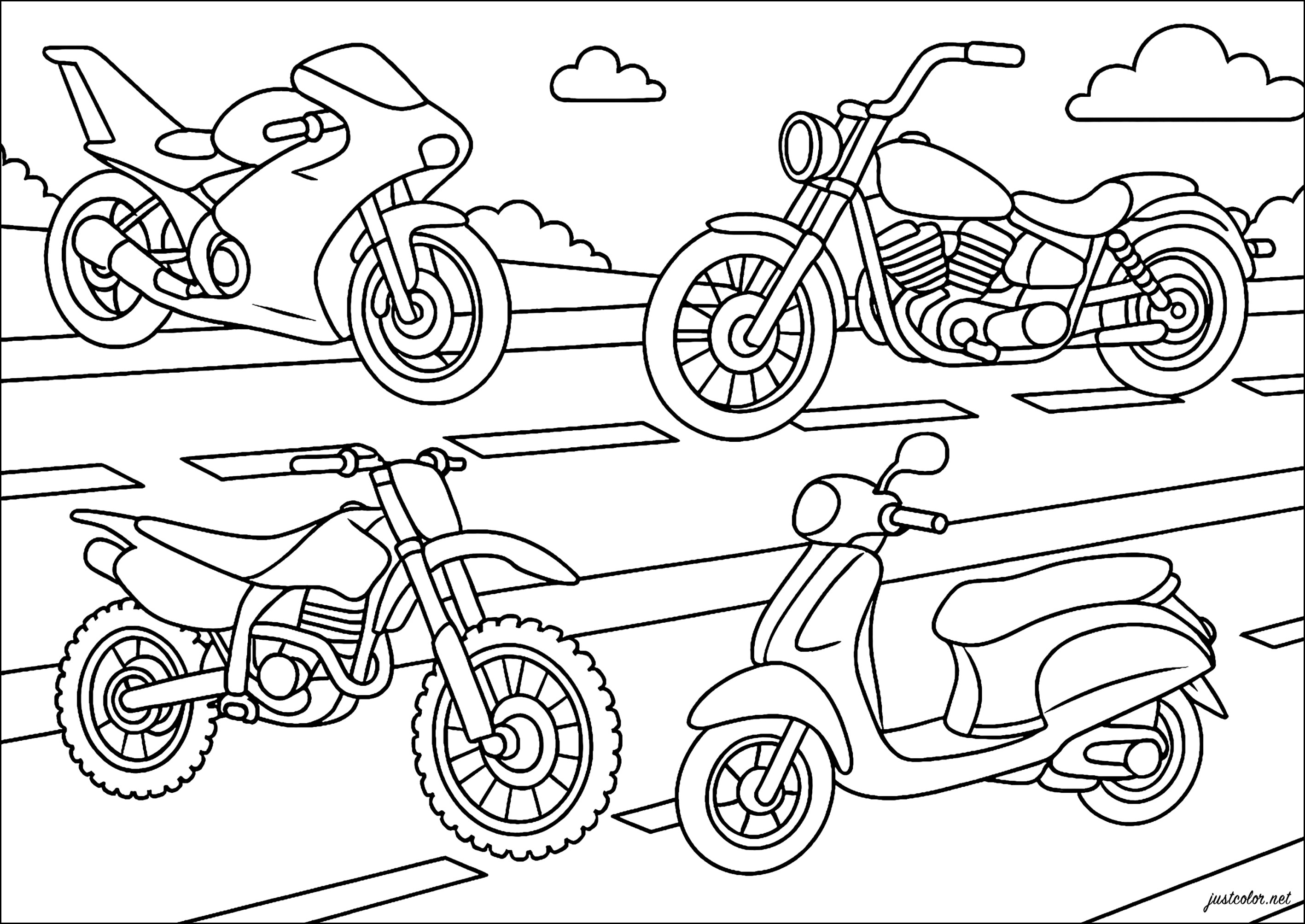 motorbike coloring pages printable