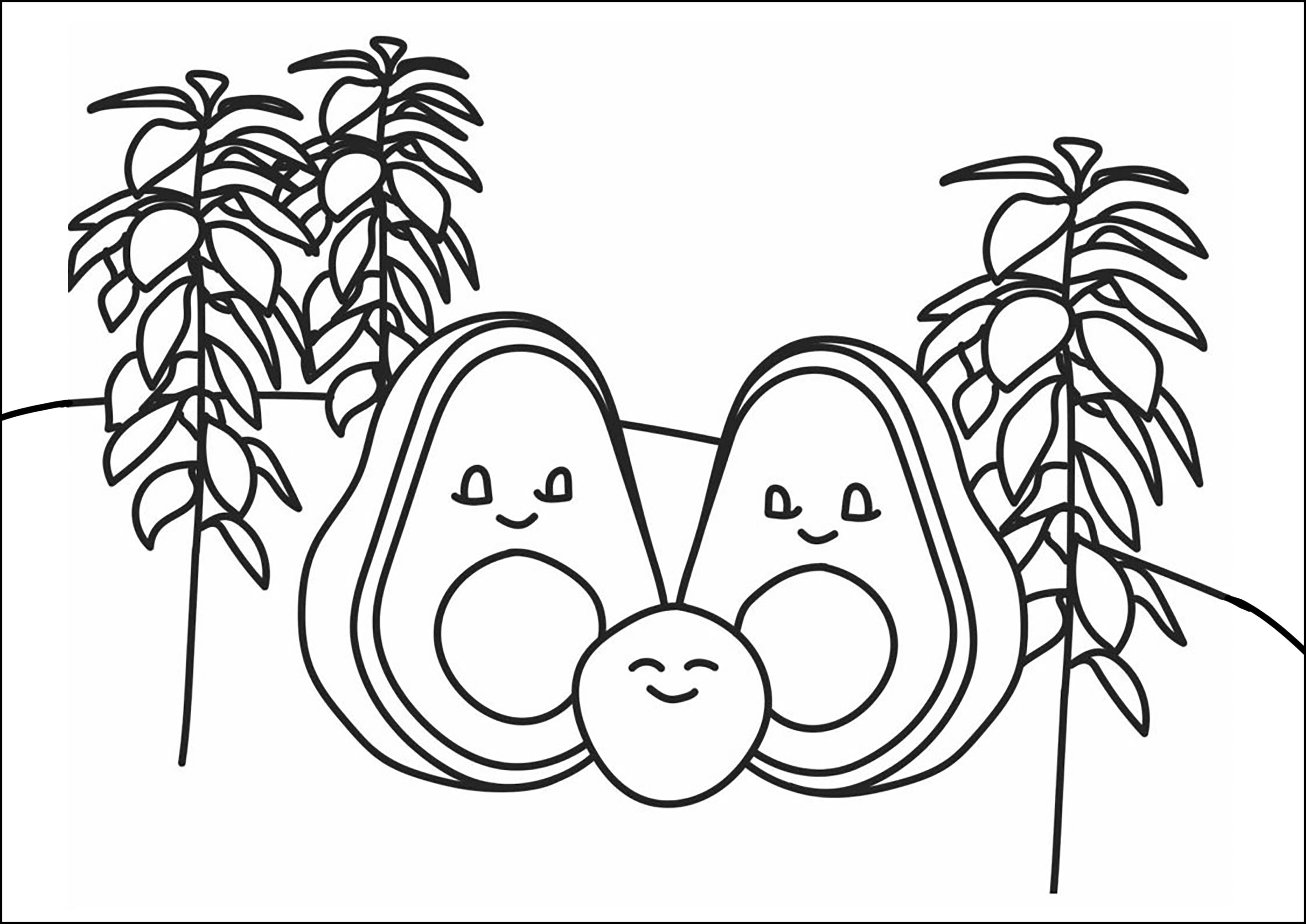 Kostenlose Ausmalbilder von avocado für Kinder - Ausmalbilder von ...