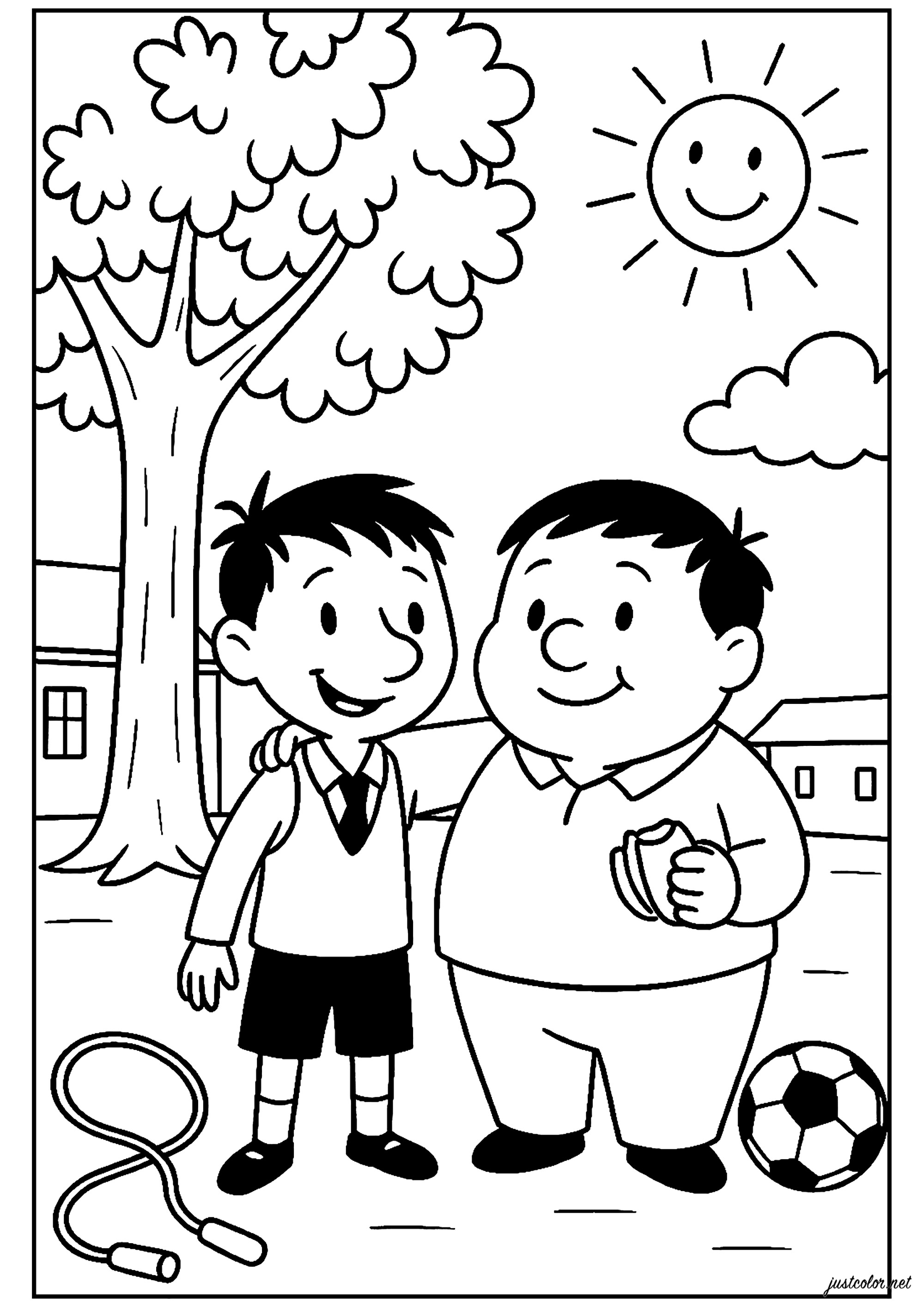 Nicolas und sein Freund Alceste - Ausmalbilder von Der kleine Nick zum ...