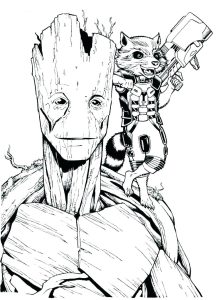 Ausmalbilder von Groot zum Ausmalen