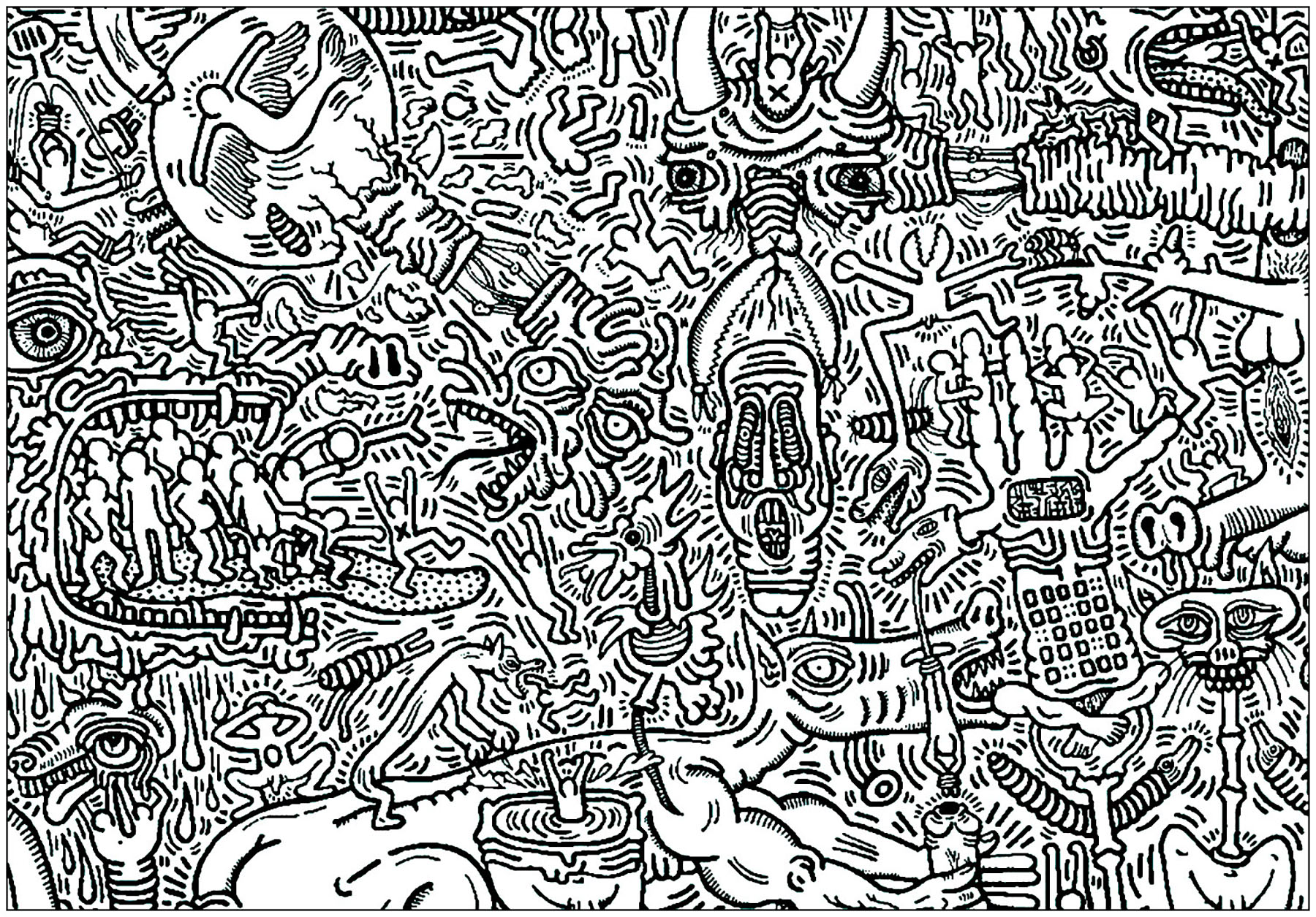 Bild von Keith Haring zum Ausdrucken und Ausmalen - Ausmalbilder von ... Bild von Keith Haring zum Ausdrucken und Ausmalen - Ausmalbilder von ...