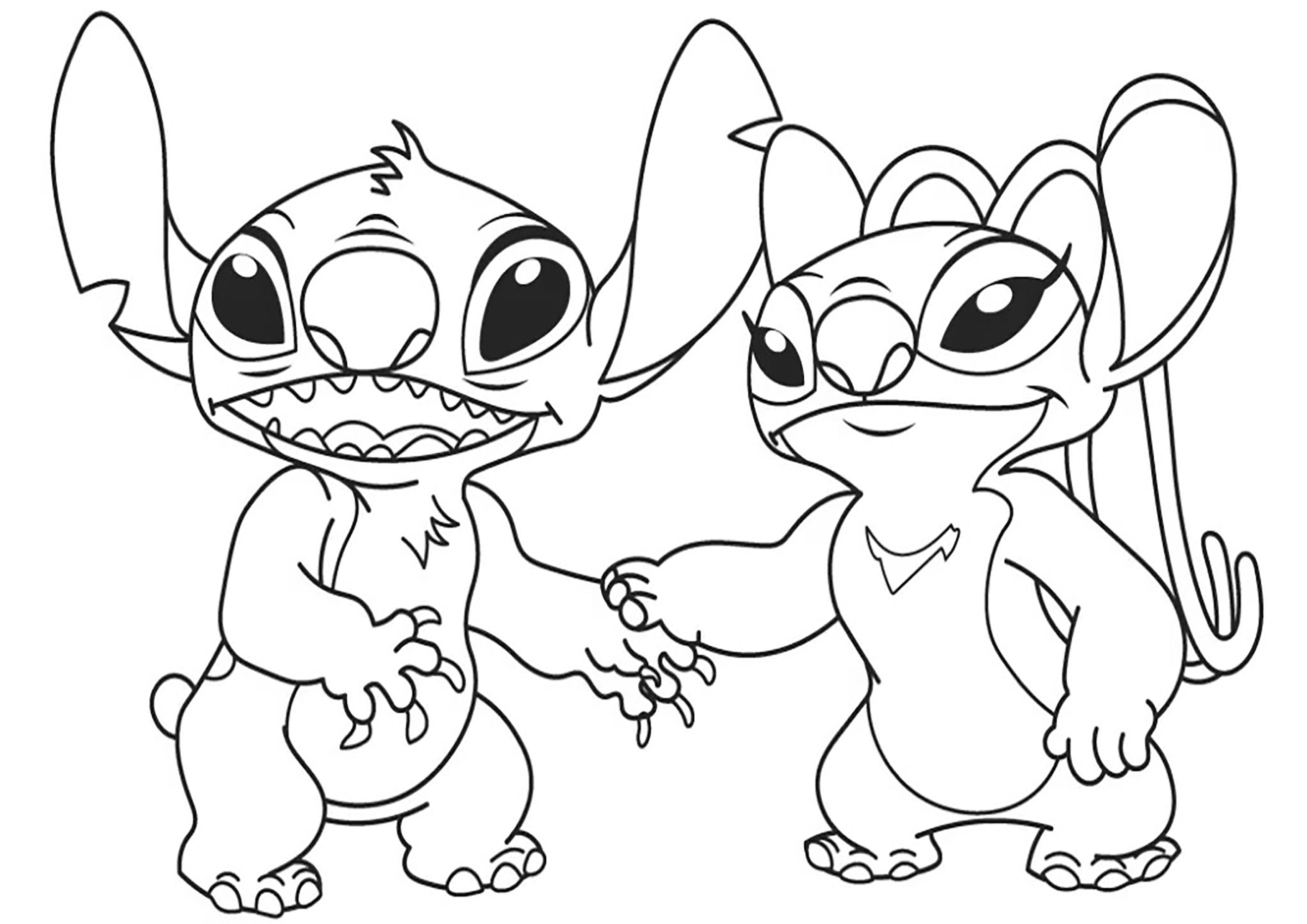Stitch und Angel: Zwei Kreaturen von Dr. Jumba Jookiba. - Ausmalbilder ...